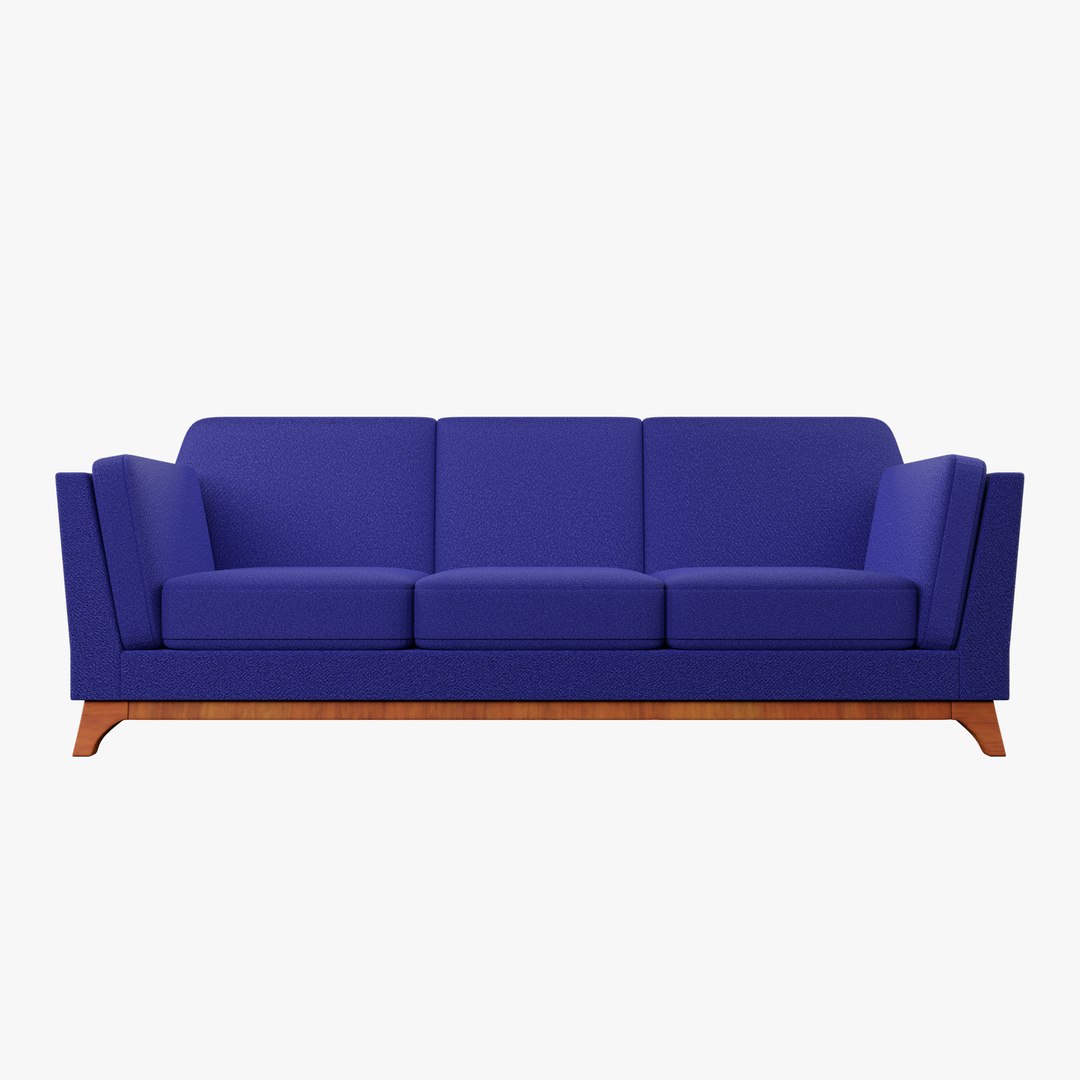 Boston 3 Seater Sofa Blue Color 3D - TurboSquid 2102832