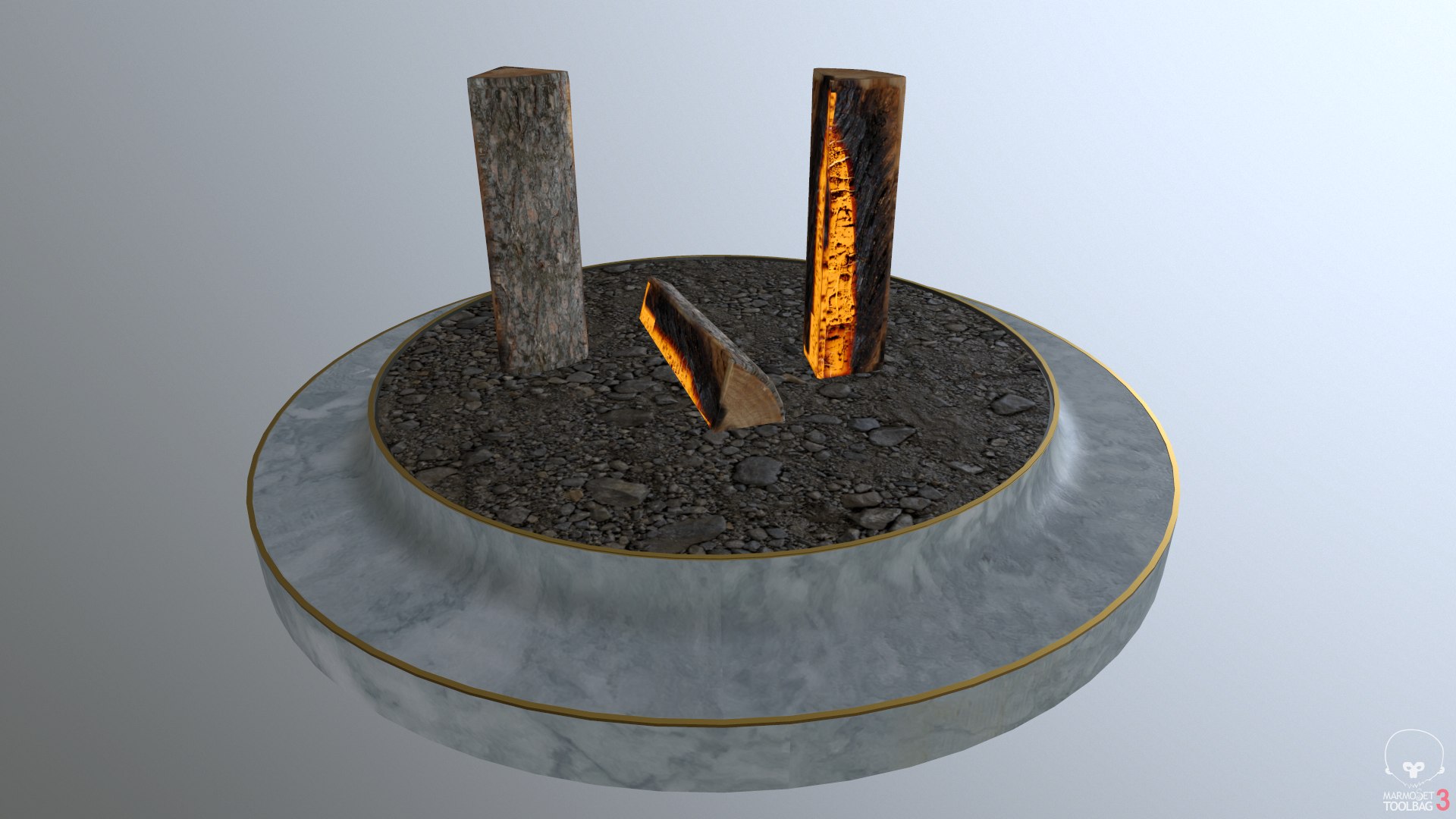 3D logs campfire burning model - TurboSquid 1242618