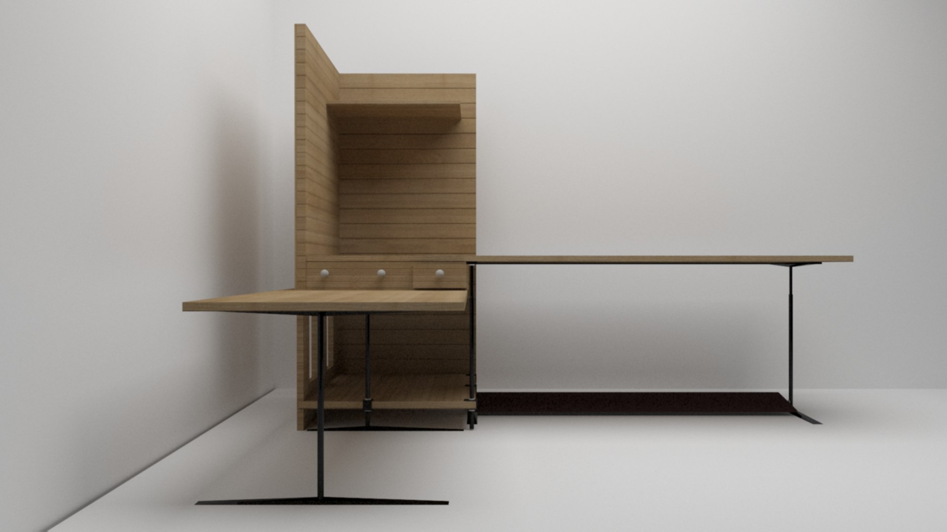 3D L-shape Corner Desk Computer Model - TurboSquid 1369858
