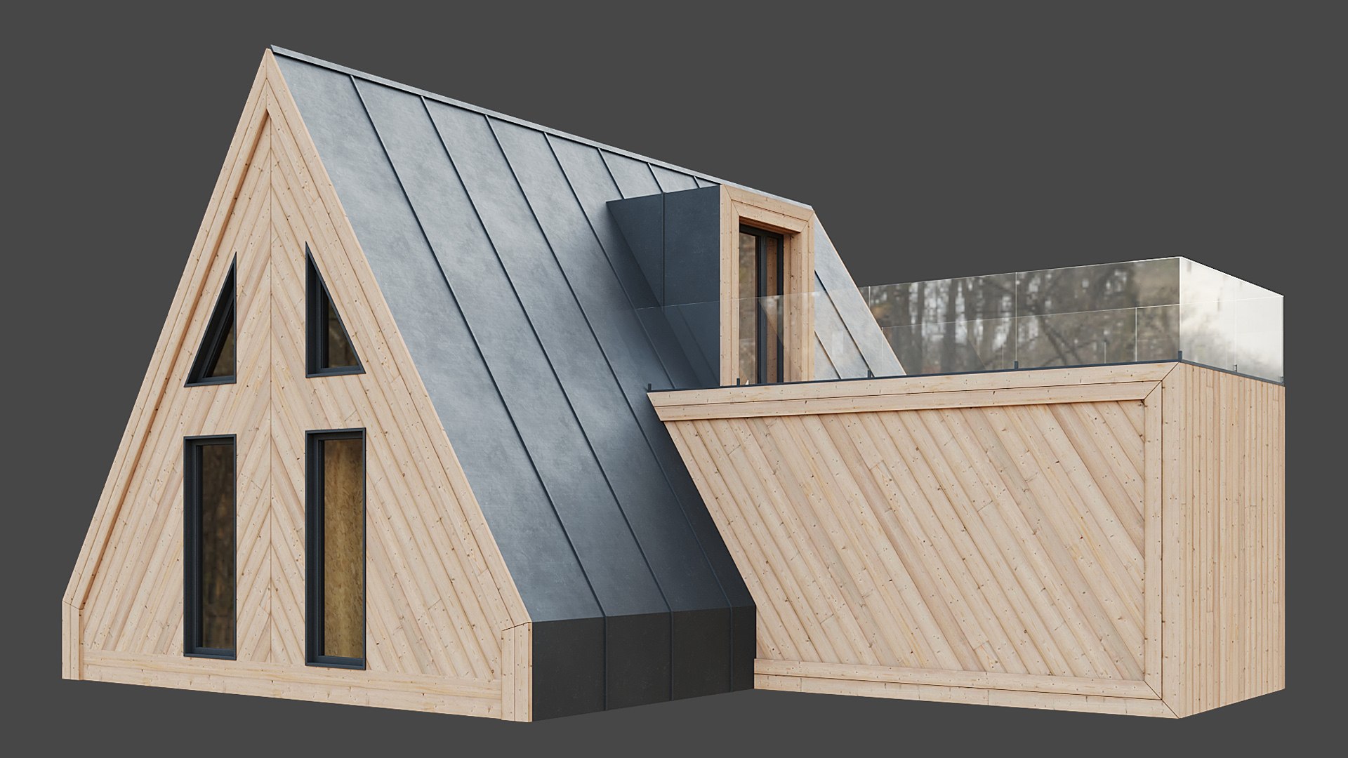 3D A-frame House - TurboSquid 2234728