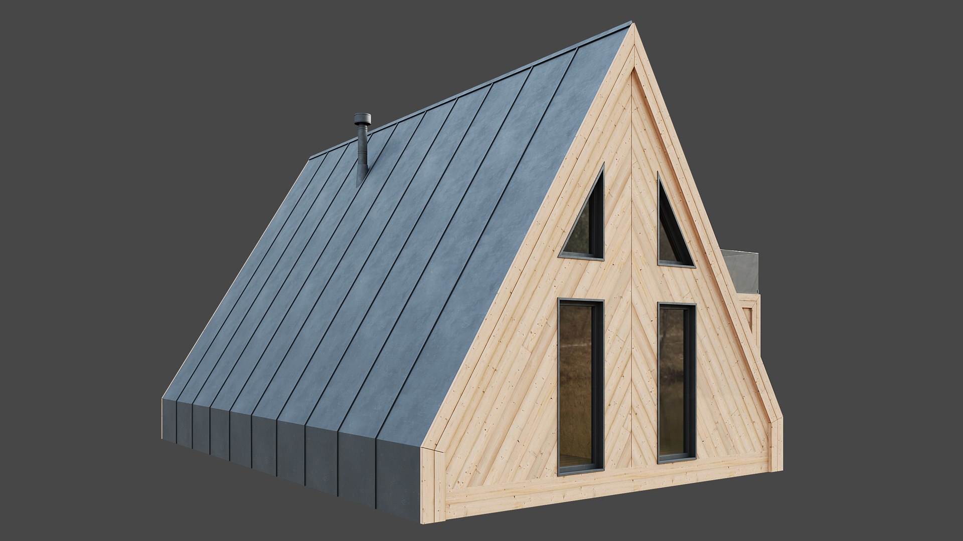3D A-frame House - TurboSquid 2234728