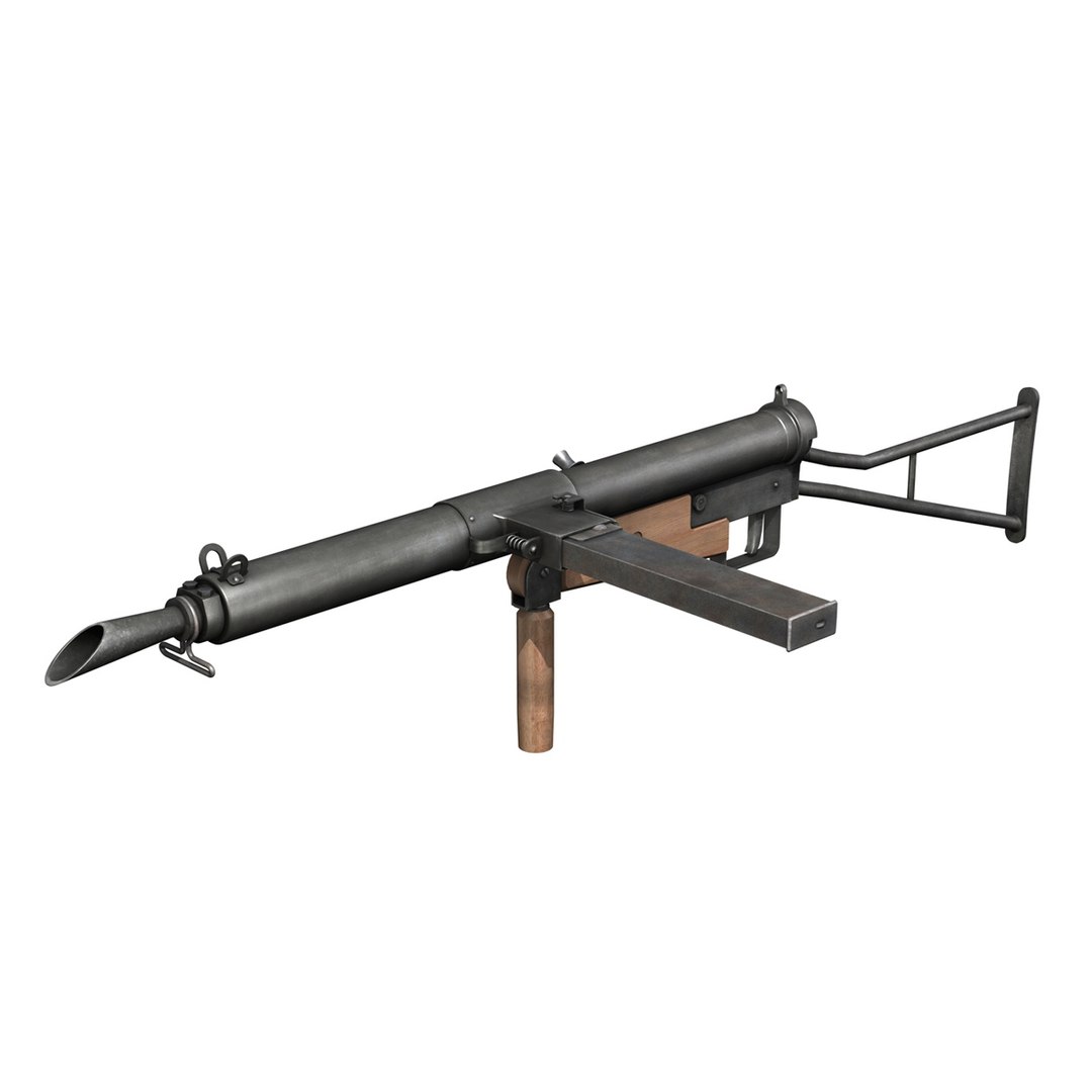 sten mk submachine gun 3d model