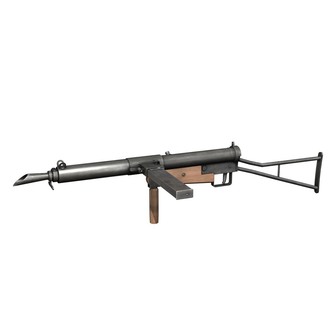 sten mk submachine gun 3d model