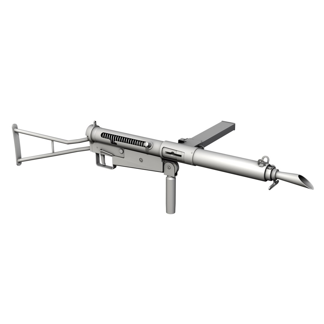 sten mk submachine gun 3d model