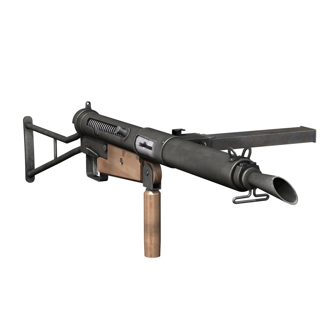 sten mk submachine gun 3d model