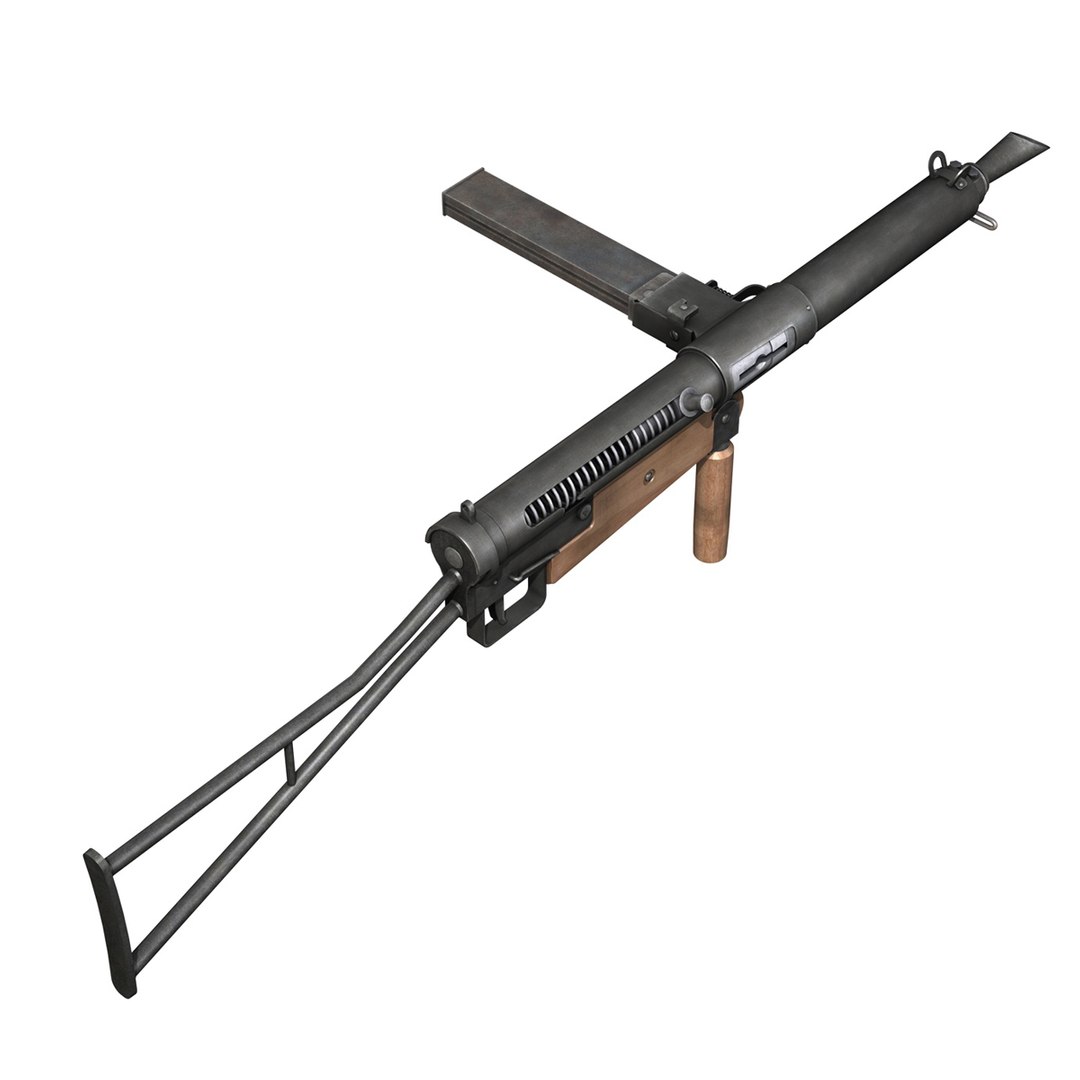 sten mk submachine gun 3d model