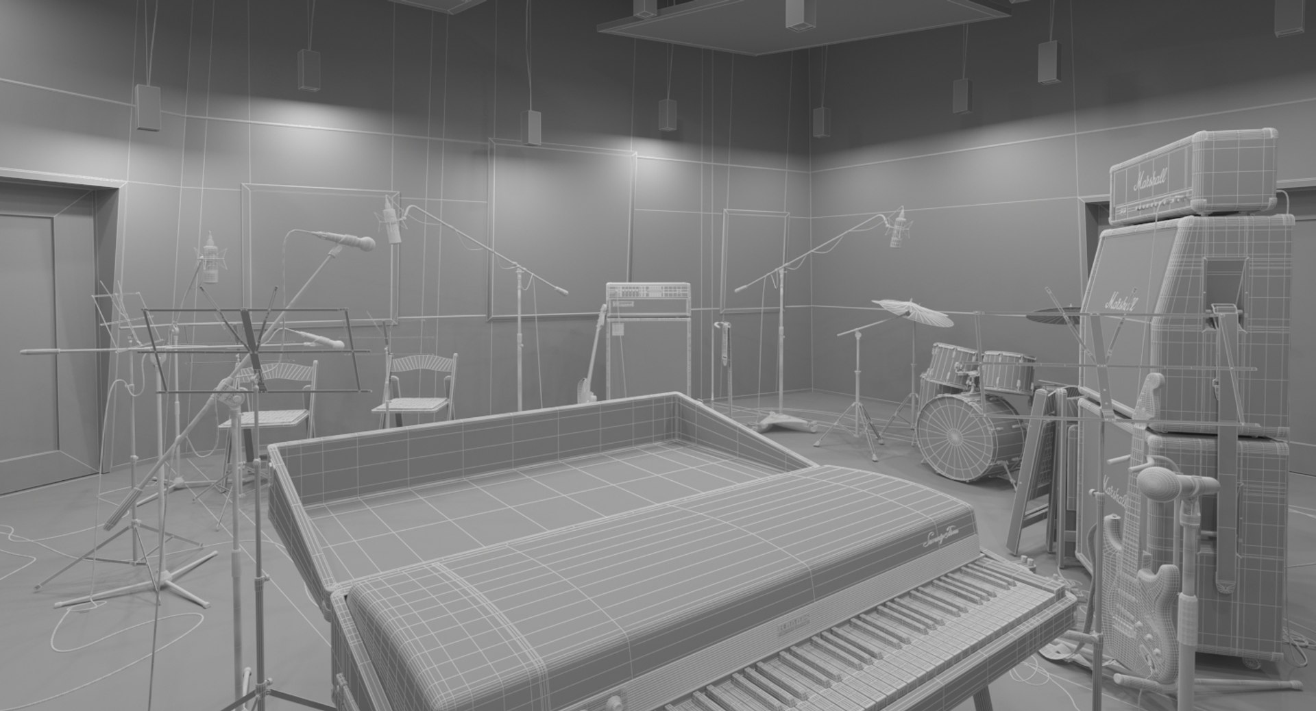 Equipped Recording Studio 3D Model | 1146371 | TurboSquid