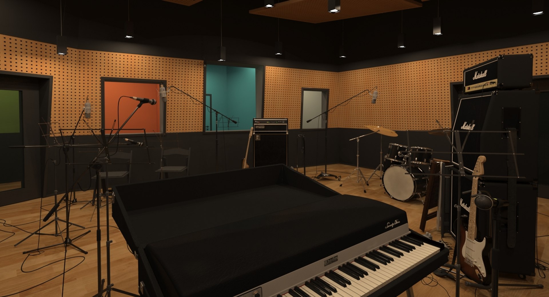 Equipped Recording Studio 3D Model | 1146371 | TurboSquid