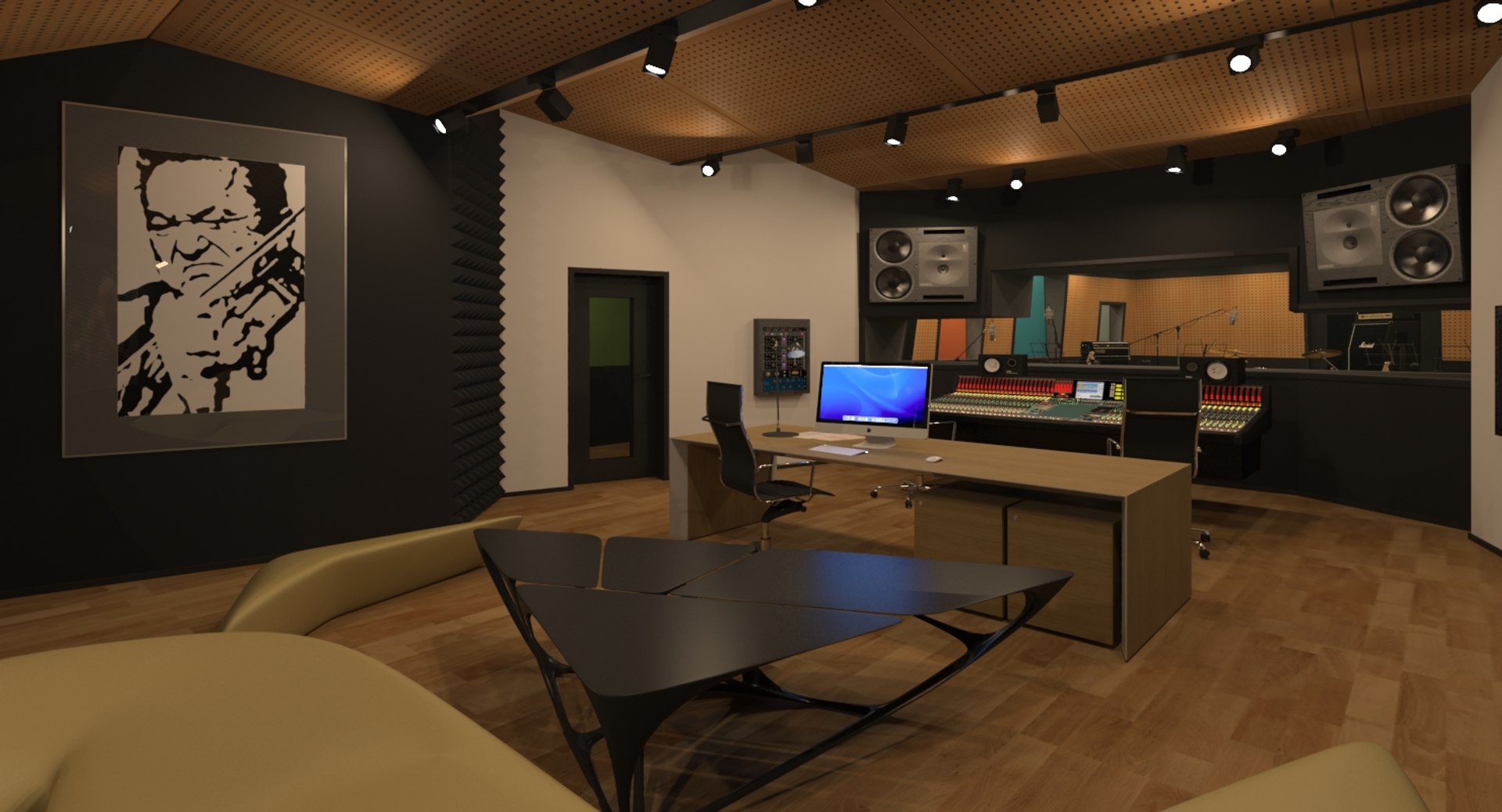 Equipped Recording Studio 3D Model | 1146371 | TurboSquid