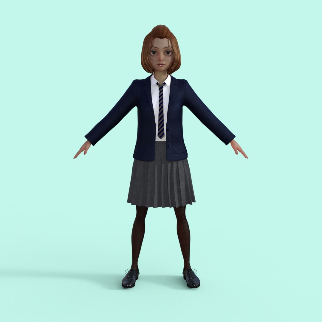 3D model High School Student Girl - TurboSquid 2097799