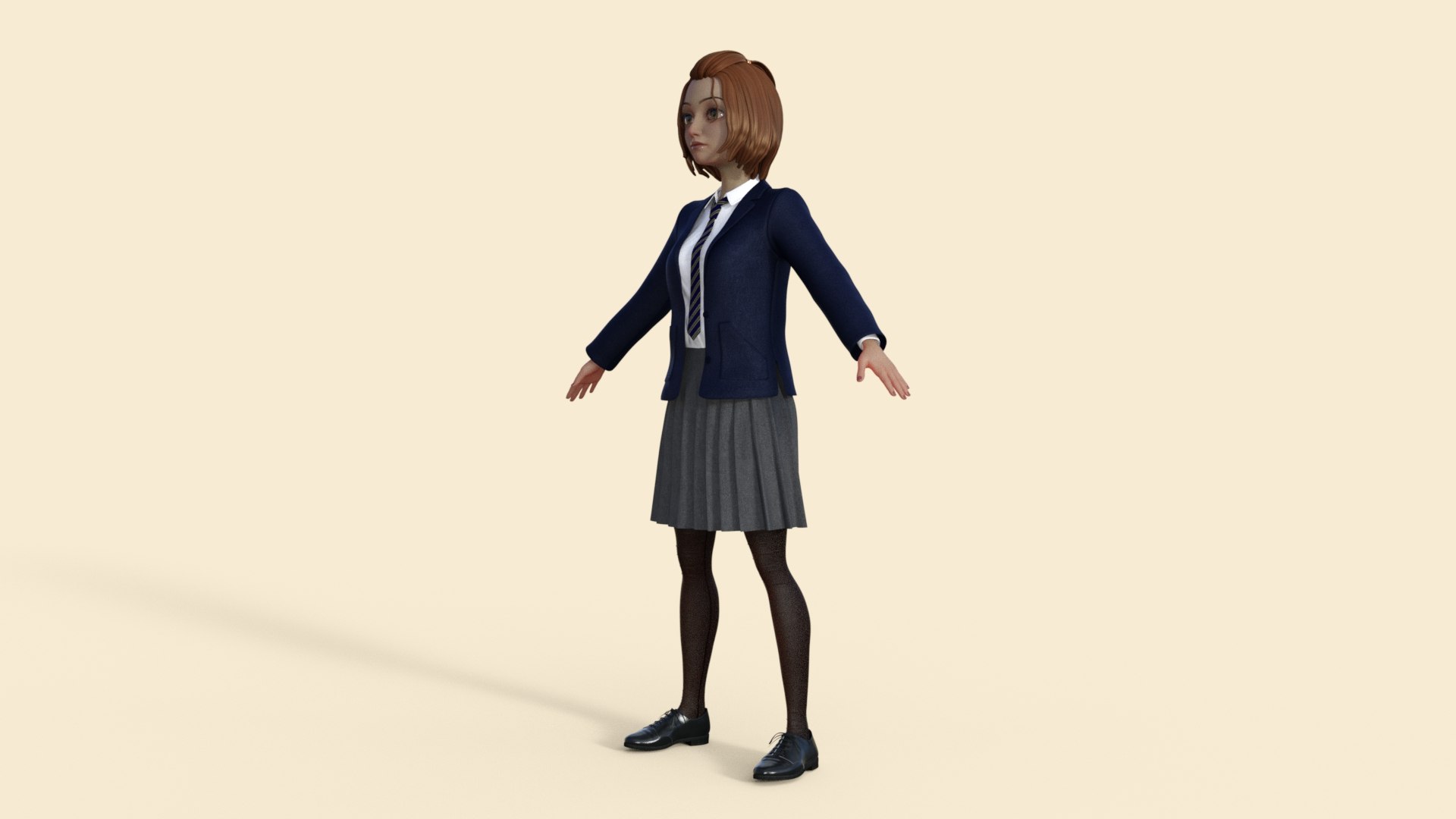 3D Model High School Student Girl - TurboSquid 2097799