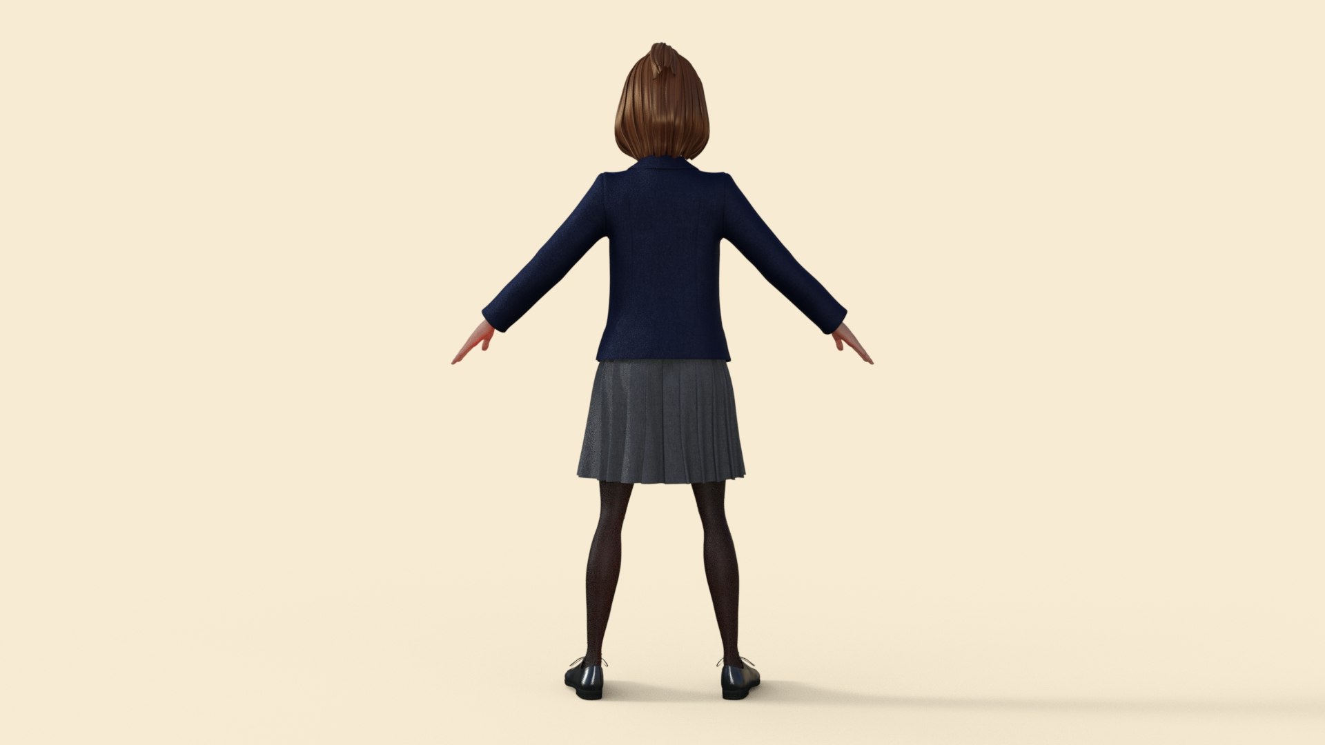 3D Model High School Student Girl - TurboSquid 2097799