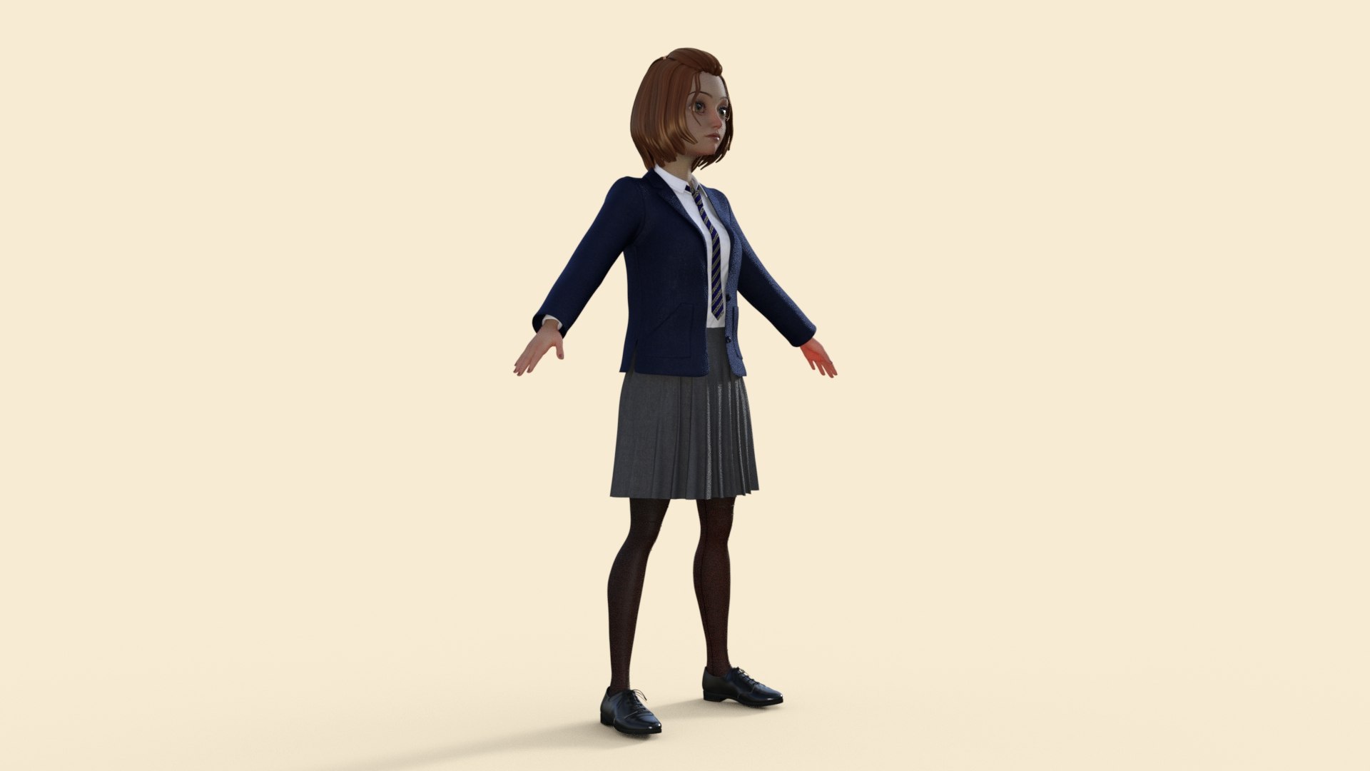 3D Model High School Student Girl - TurboSquid 2097799