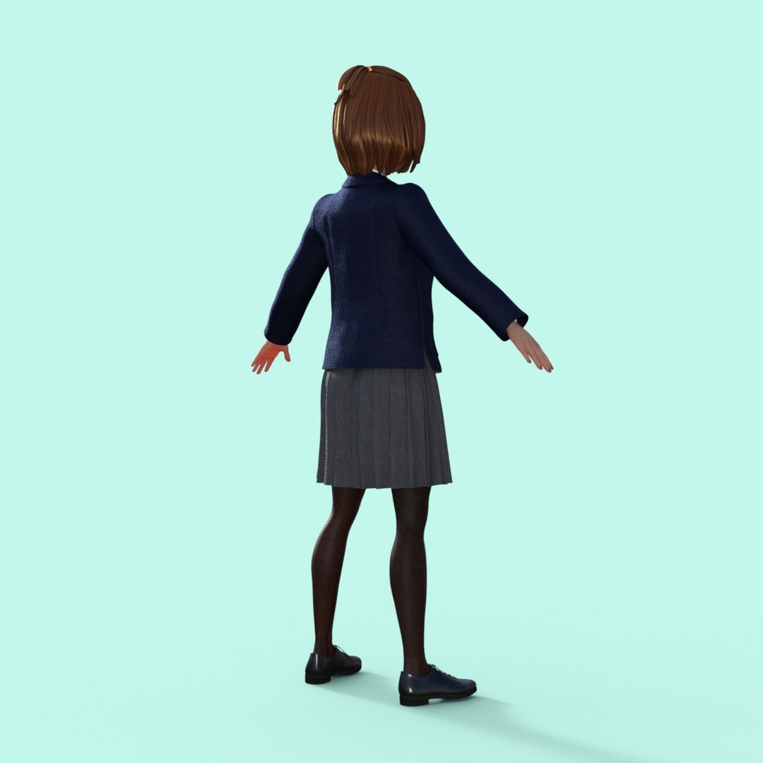 3D Model High School Student Girl - TurboSquid 2097799