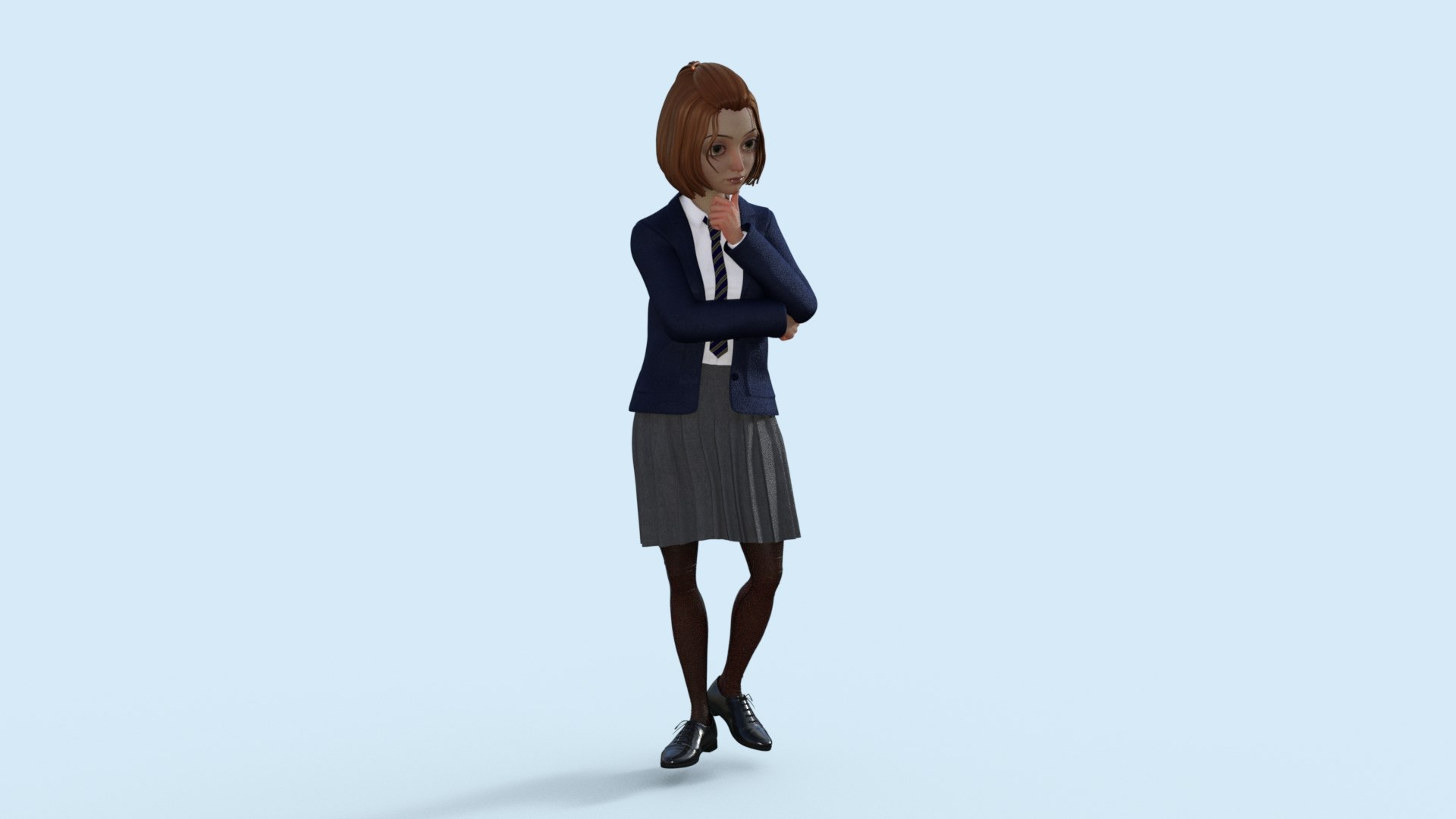 3D Model High School Student Girl - TurboSquid 2097799