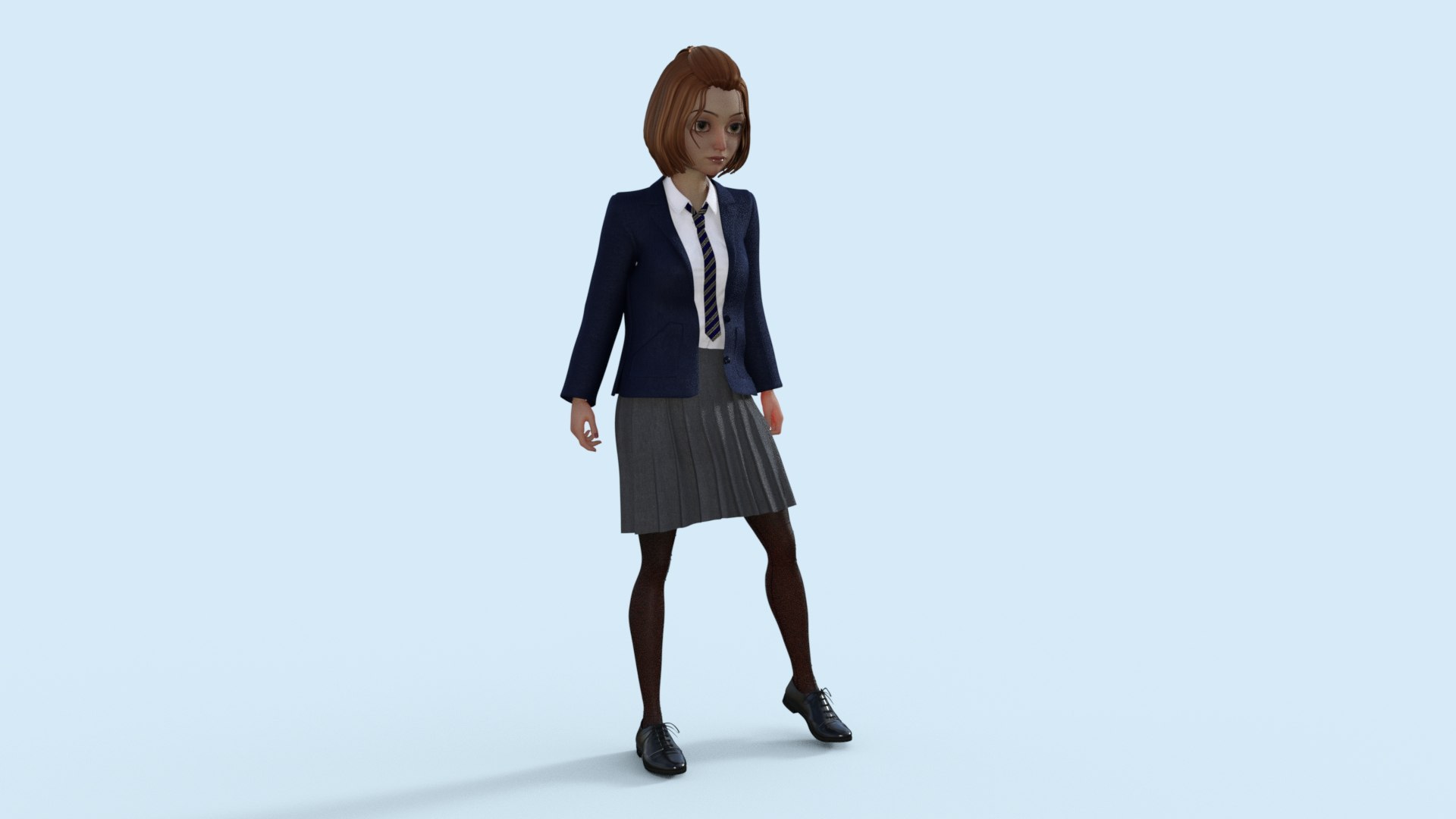 3D Model High School Student Girl - TurboSquid 2097799