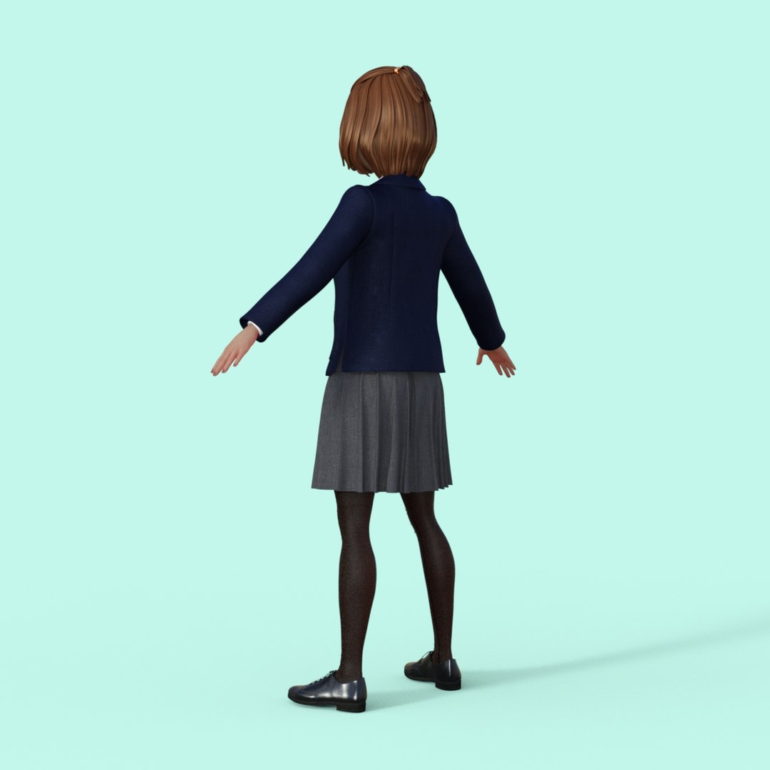 3D Model High School Student Girl - TurboSquid 2097799