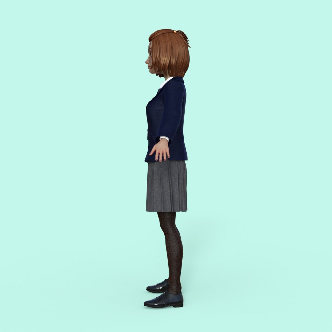 3D Model High School Student Girl - TurboSquid 2097799