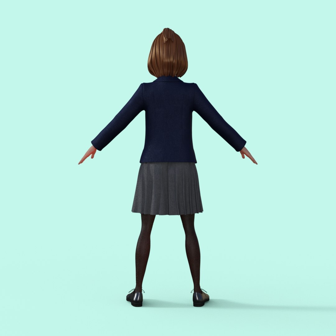 3D Model High School Student Girl - TurboSquid 2097799