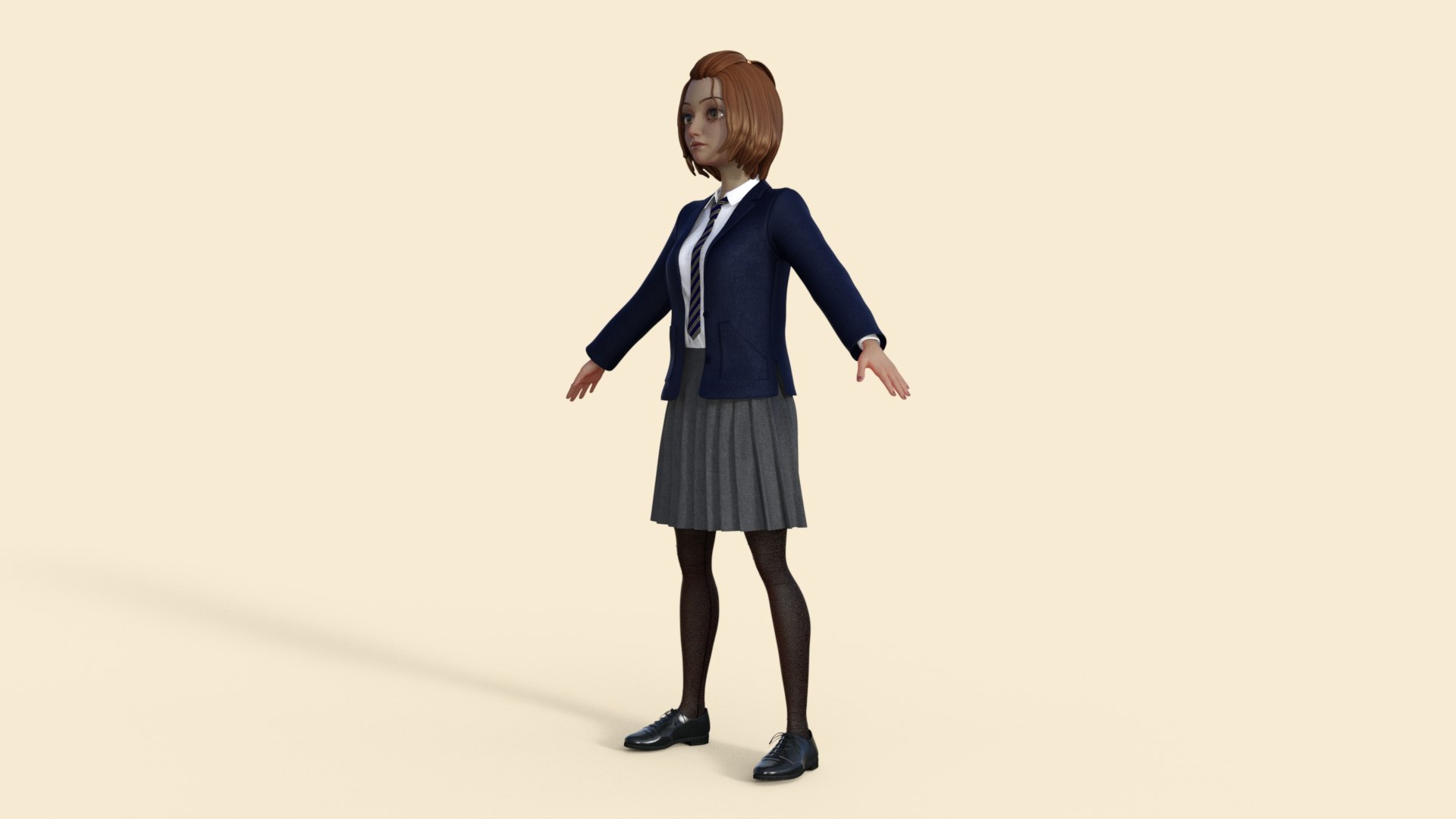 3D Model High School Student Girl - TurboSquid 2097799