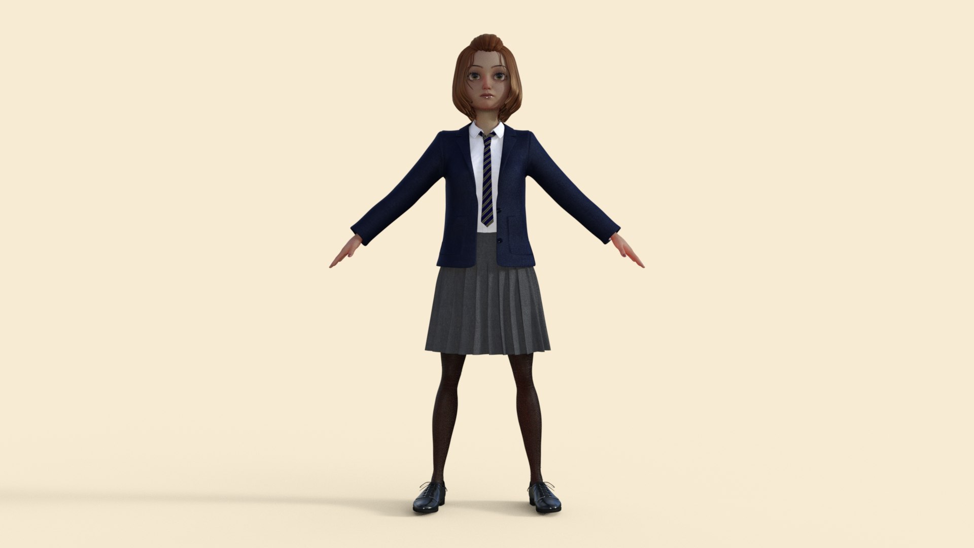 3D Model High School Student Girl - TurboSquid 2097799