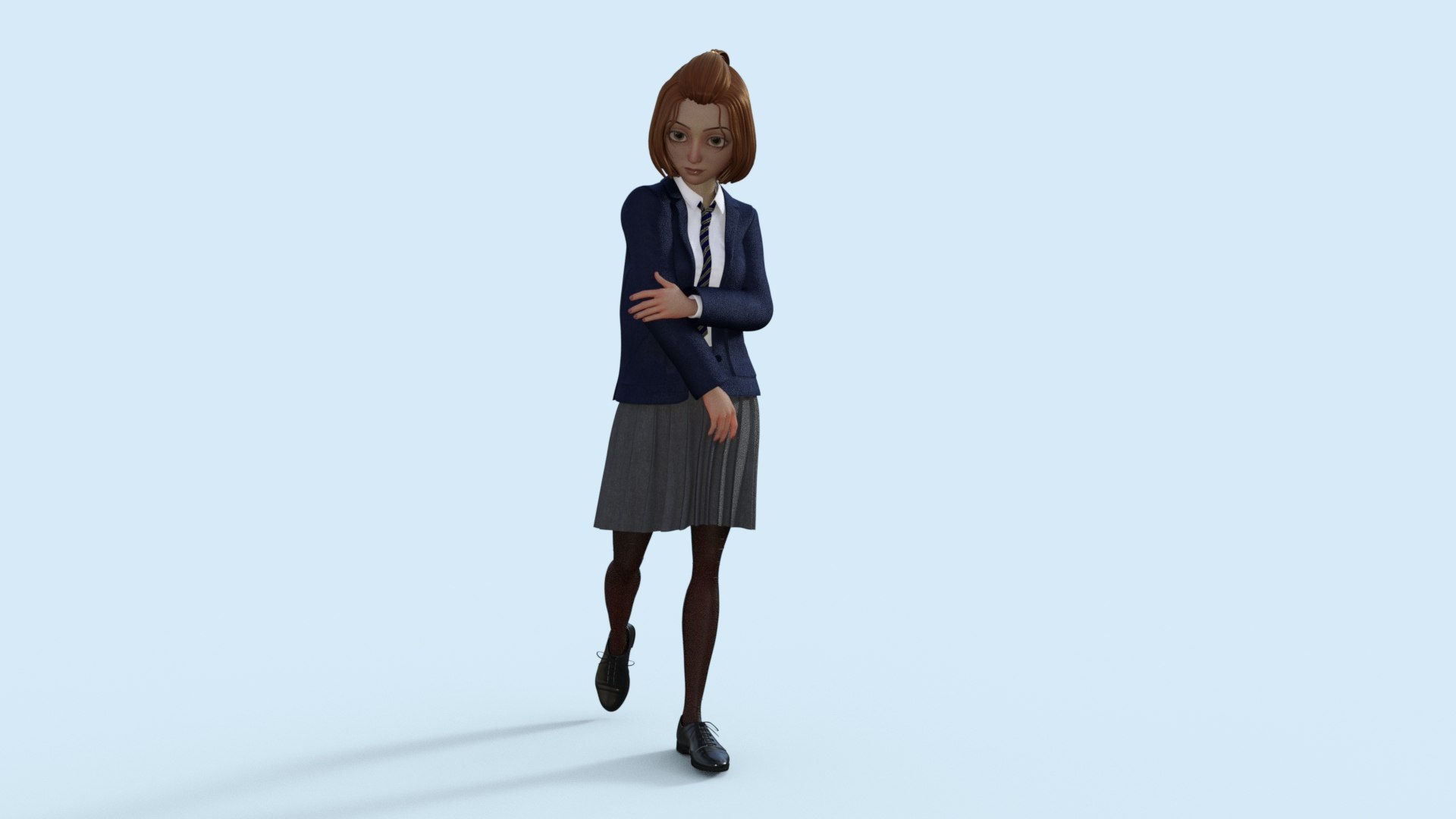3D Model High School Student Girl - TurboSquid 2097799