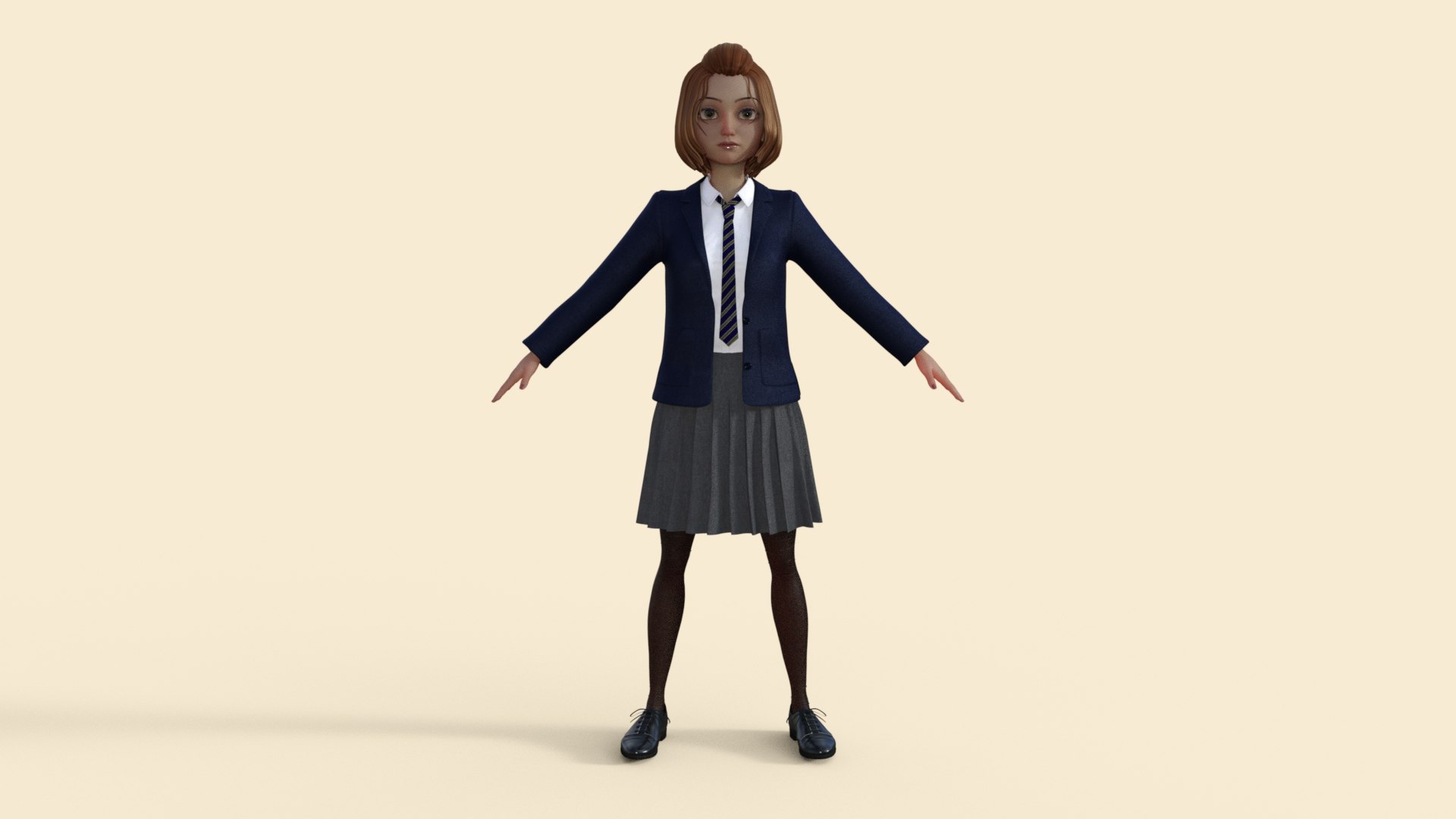 3D Model High School Student Girl - TurboSquid 2097799