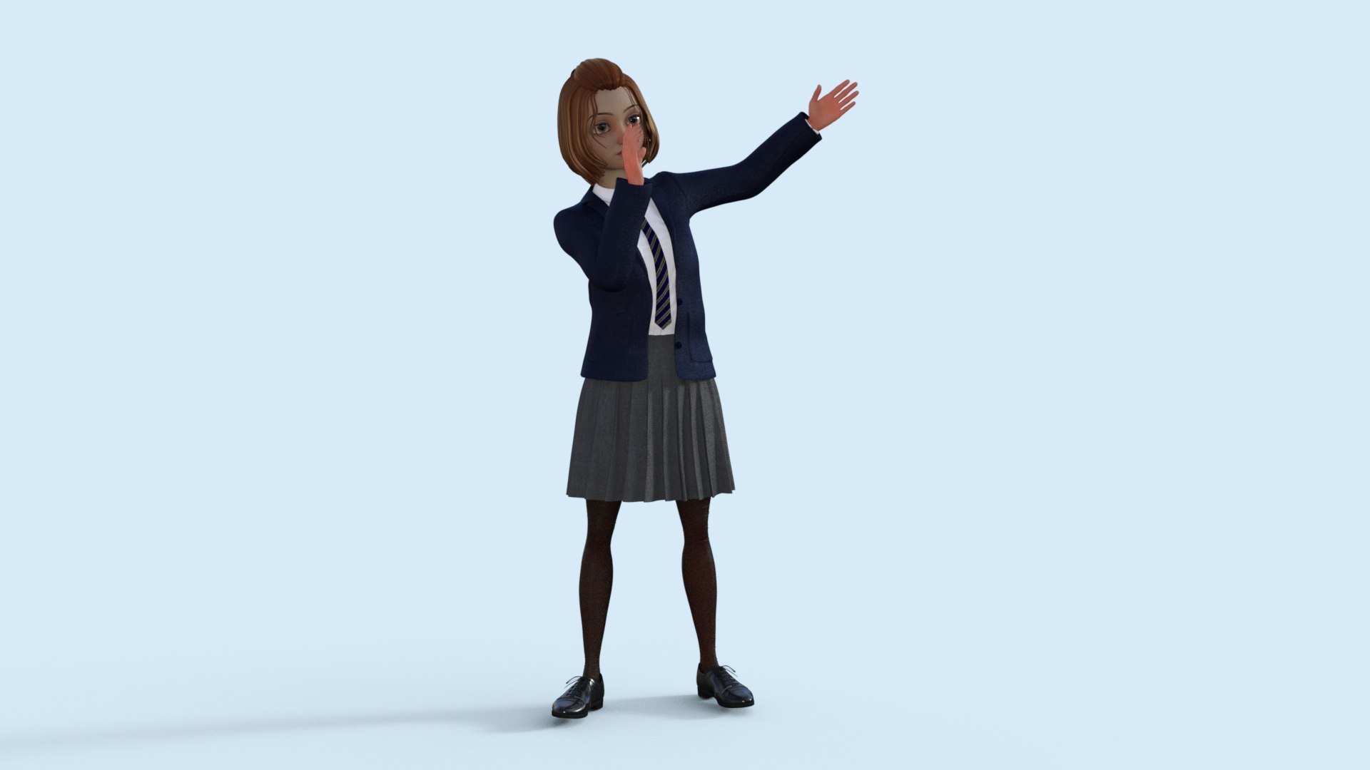 3D Model High School Student Girl - TurboSquid 2097799