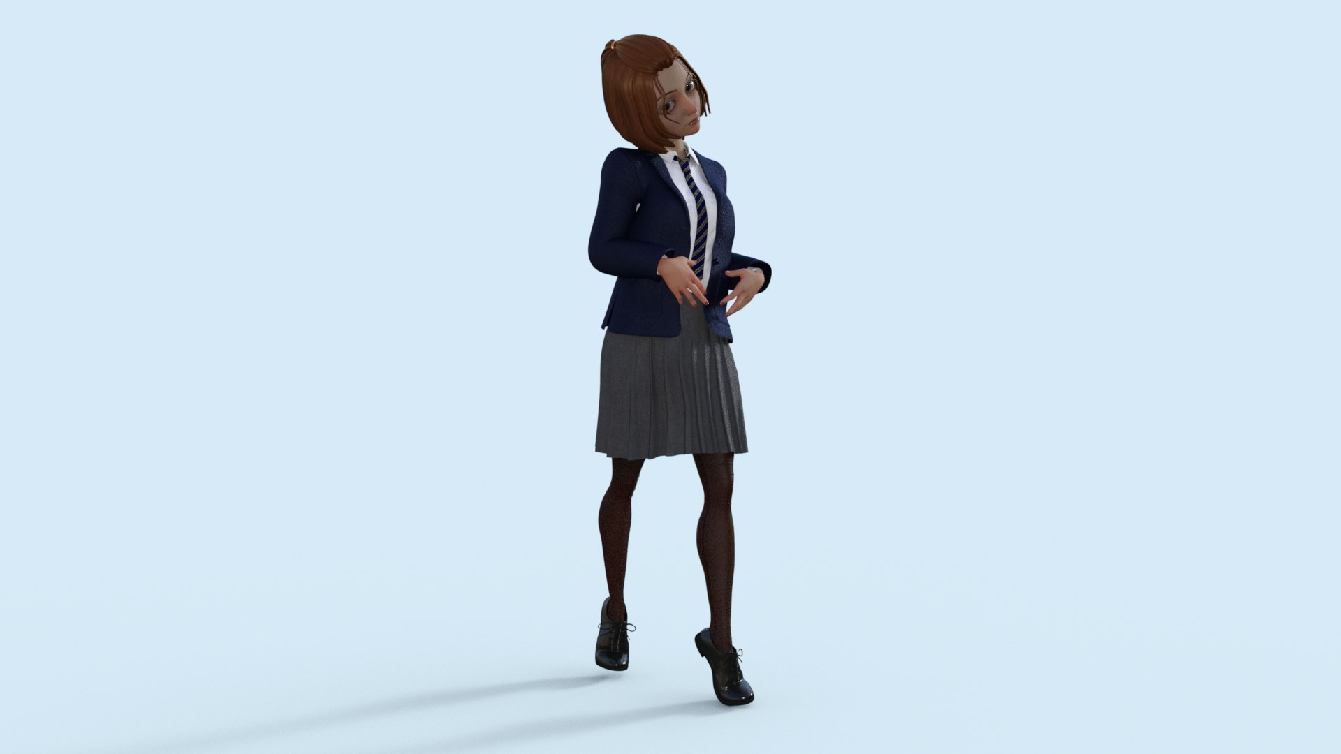 3D Model High School Student Girl - TurboSquid 2097799