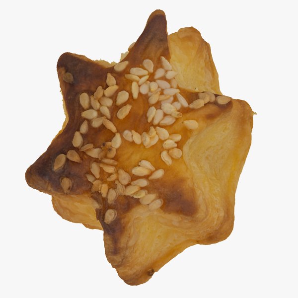 modelo 3d Estrella de hojaldre con sésamo 01 Escaneo RAW Descripción ...