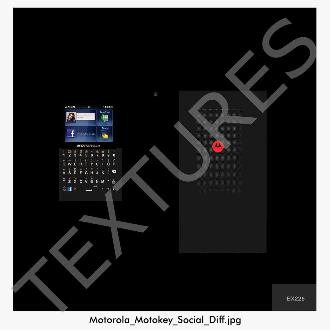 Motorola Motokey Social 3d Model