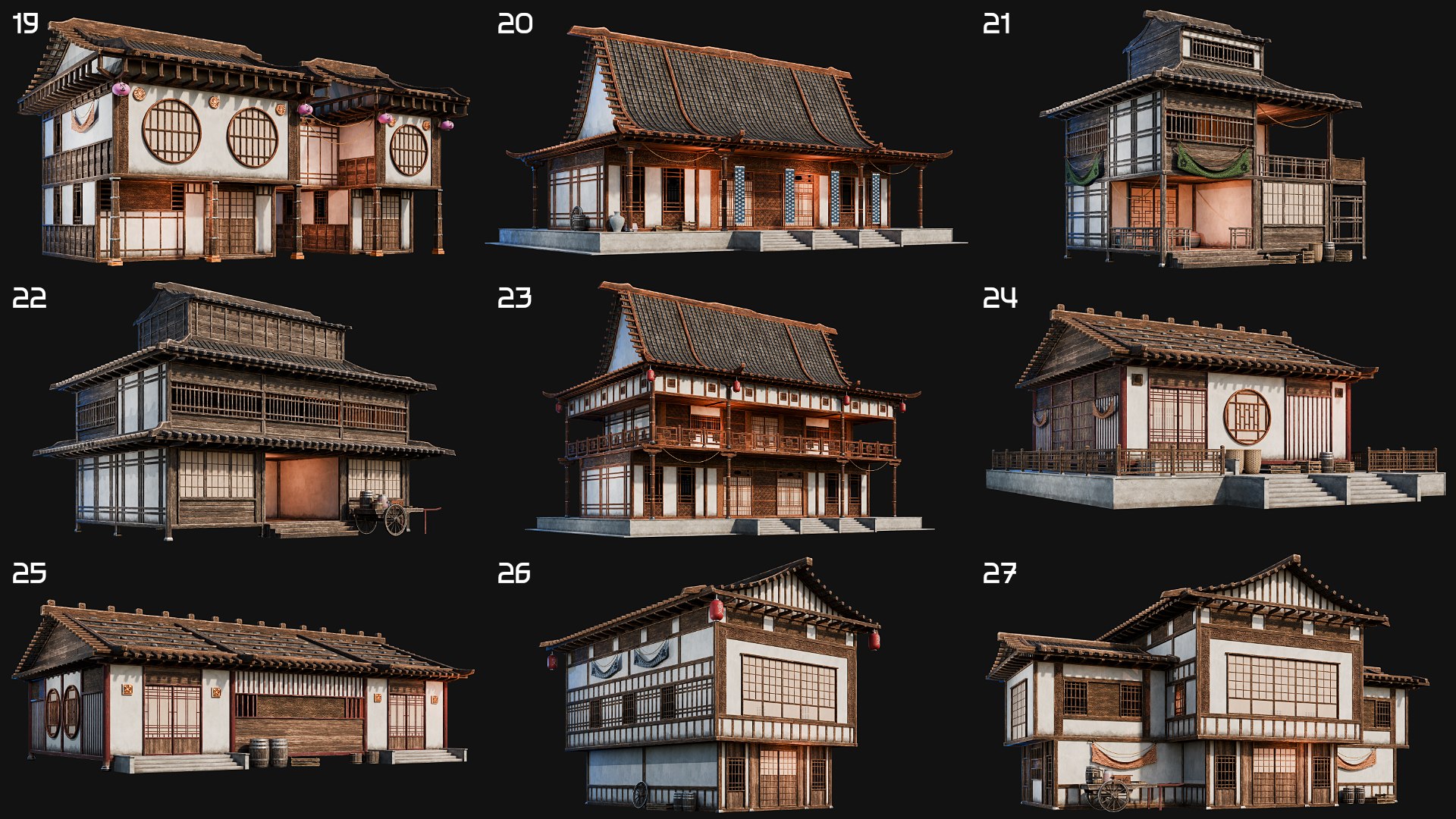 3D 50 JAPAN BUILDINGS - 4K PBR HIGH QUALITY - TurboSquid 2259577