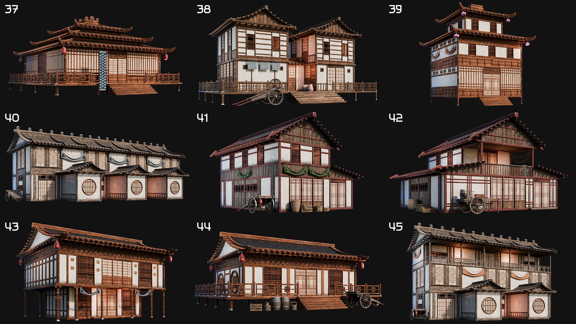 3D 50 JAPAN BUILDINGS - 4K PBR HIGH QUALITY - TurboSquid 2259577