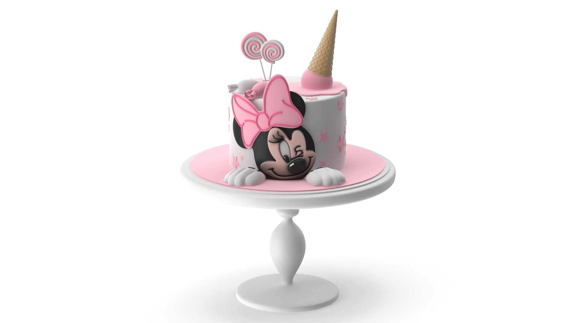 Minnie Mouse Cake Model - TurboSquid 1813406