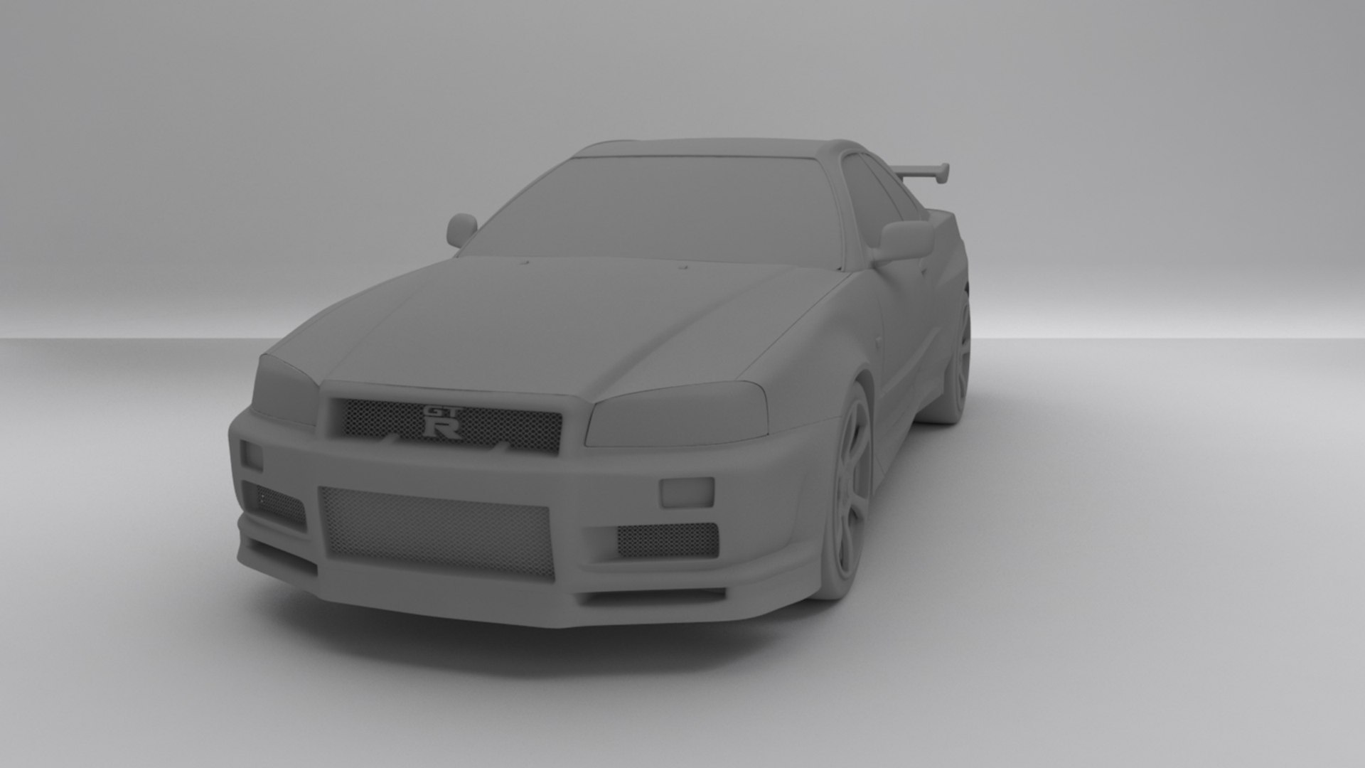 nissan gtr r34 3d obj