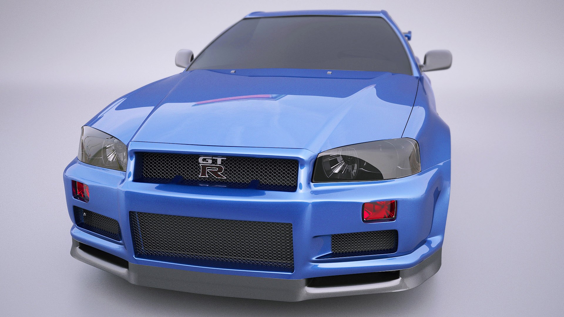 nissan gtr r34 3d obj