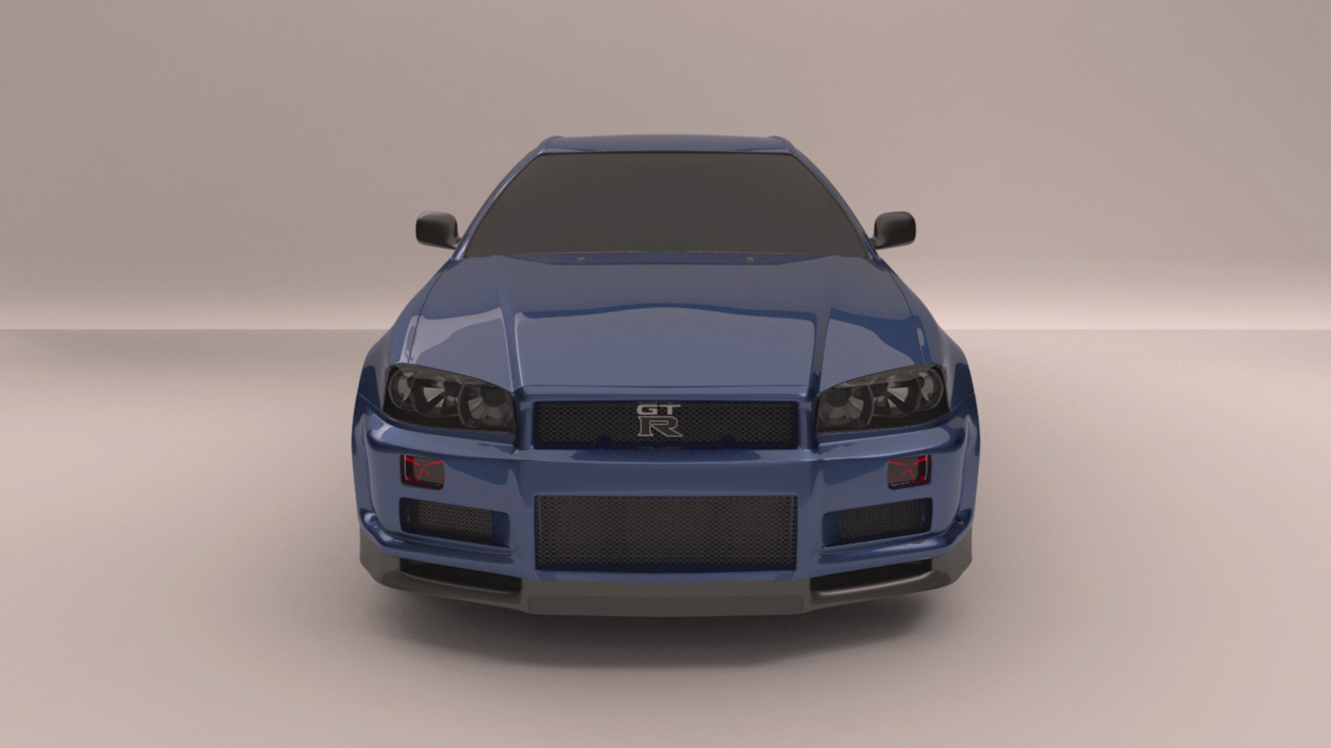 nissan gtr r34 3d obj