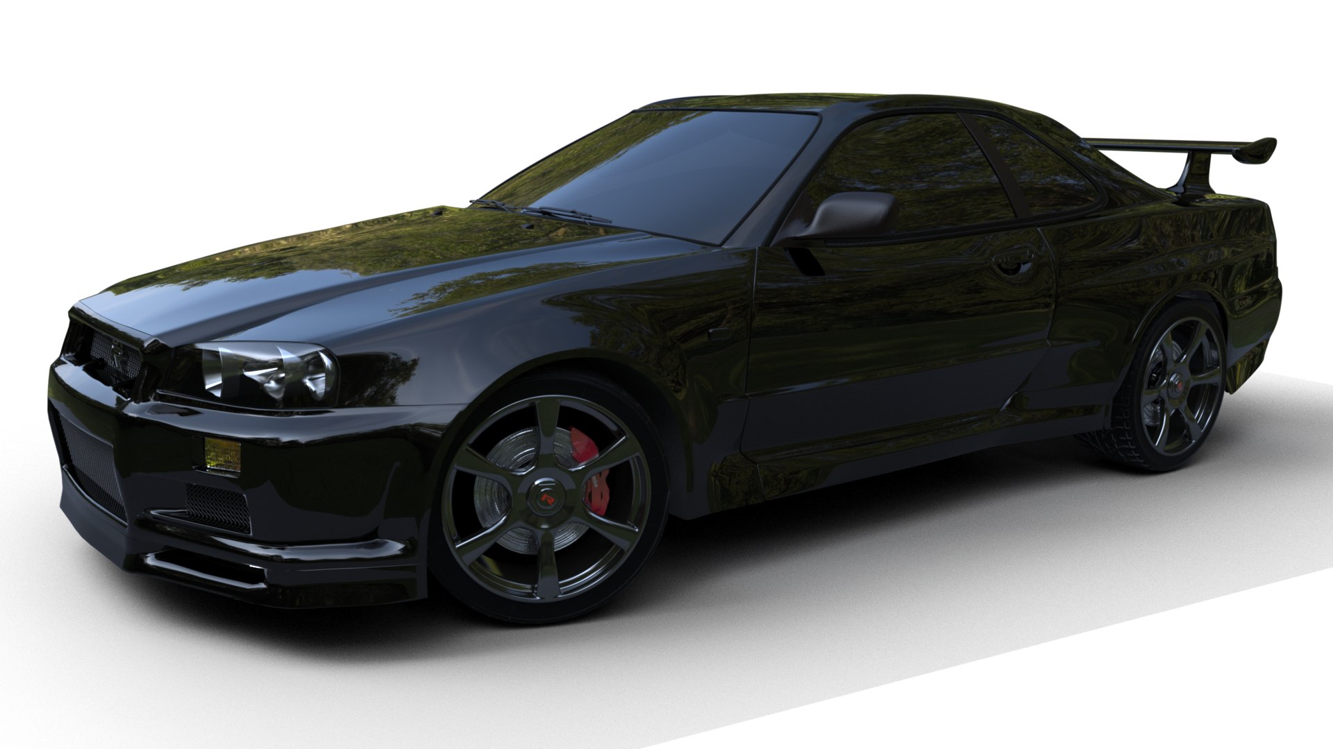 nissan gtr r34 3d obj