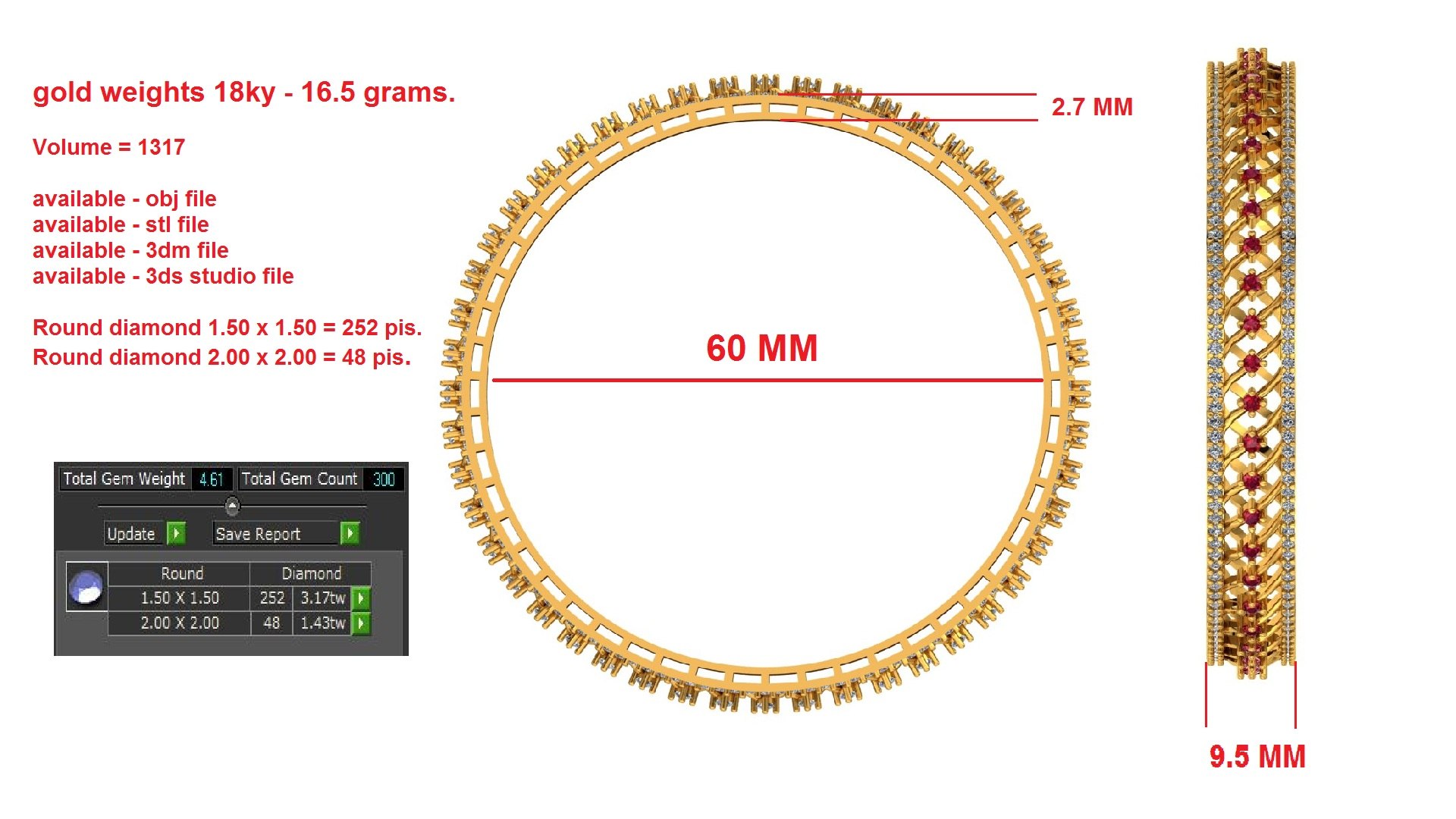 3D Diamond Jewellery Bangles Designs - TurboSquid 2023964