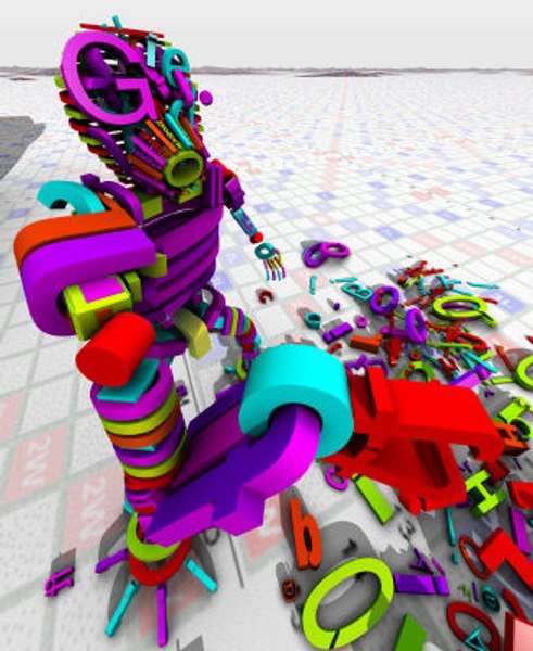 3d creature alphabet - rigged model
