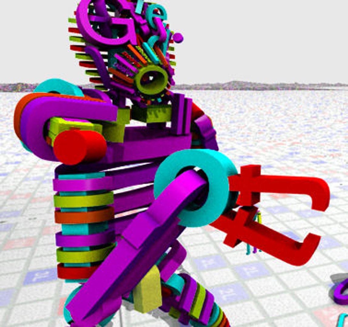 3d creature alphabet - rigged model