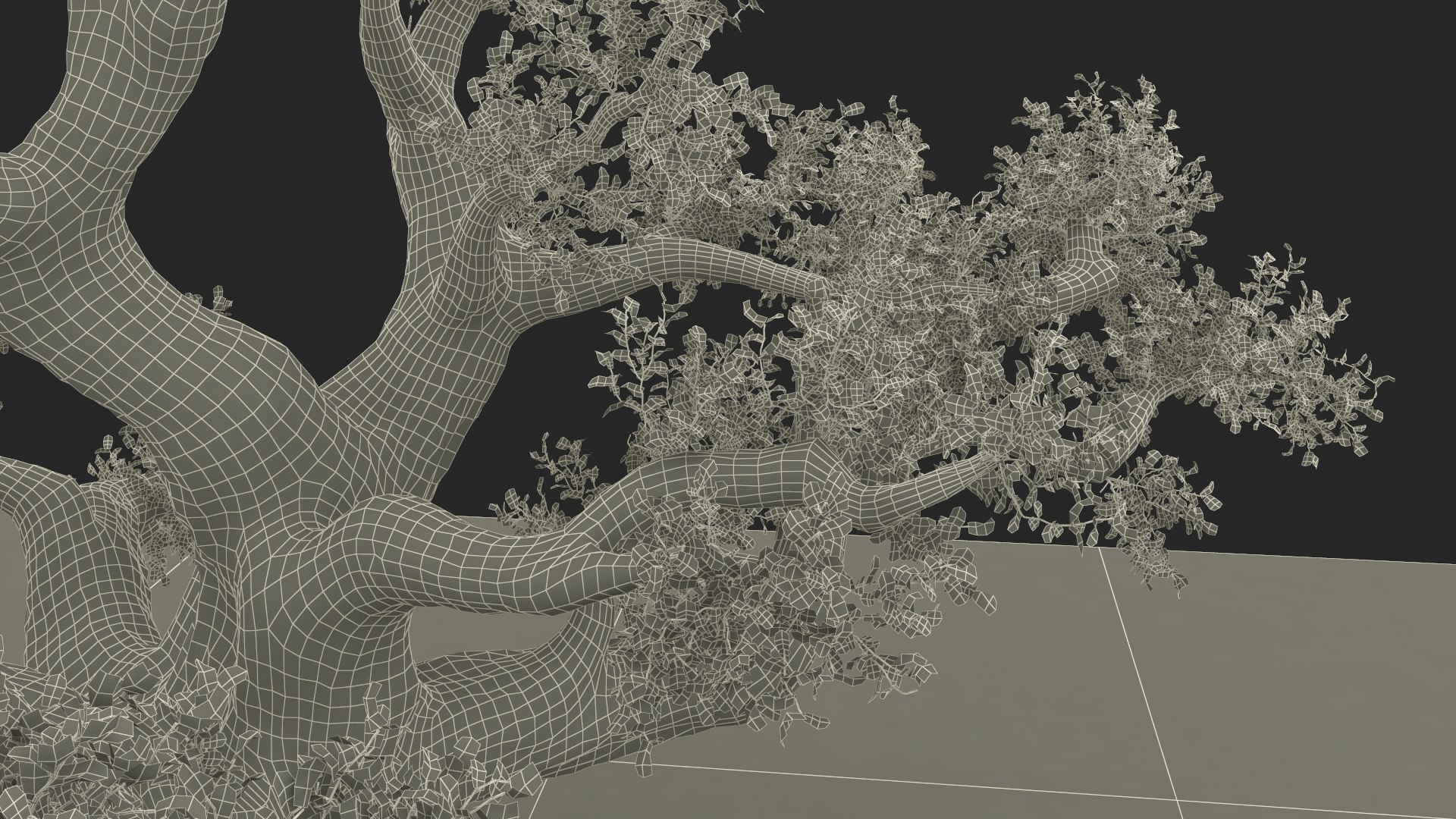 3D Model Ancient Twisted Oak Tree On Grass Fur - TurboSquid 2355294
