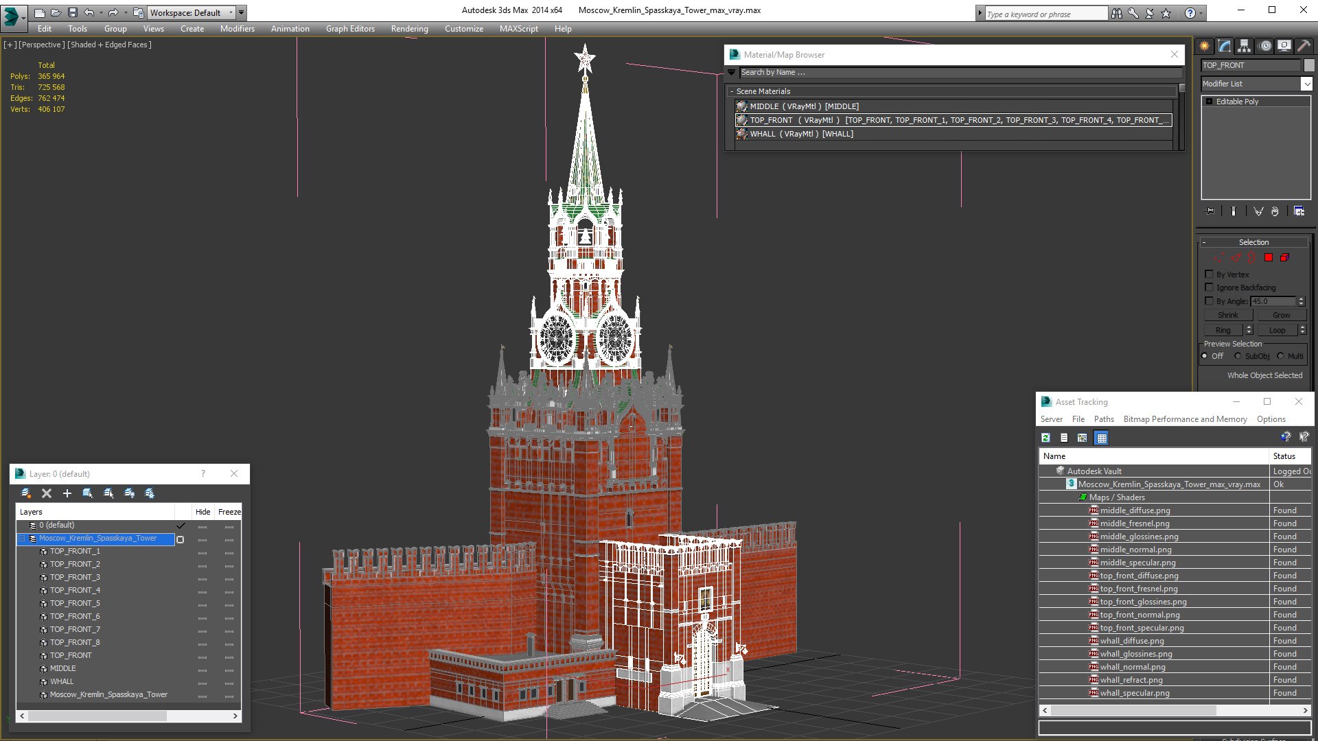 3D moscow kremlin spasskaya tower model - TurboSquid 1561124