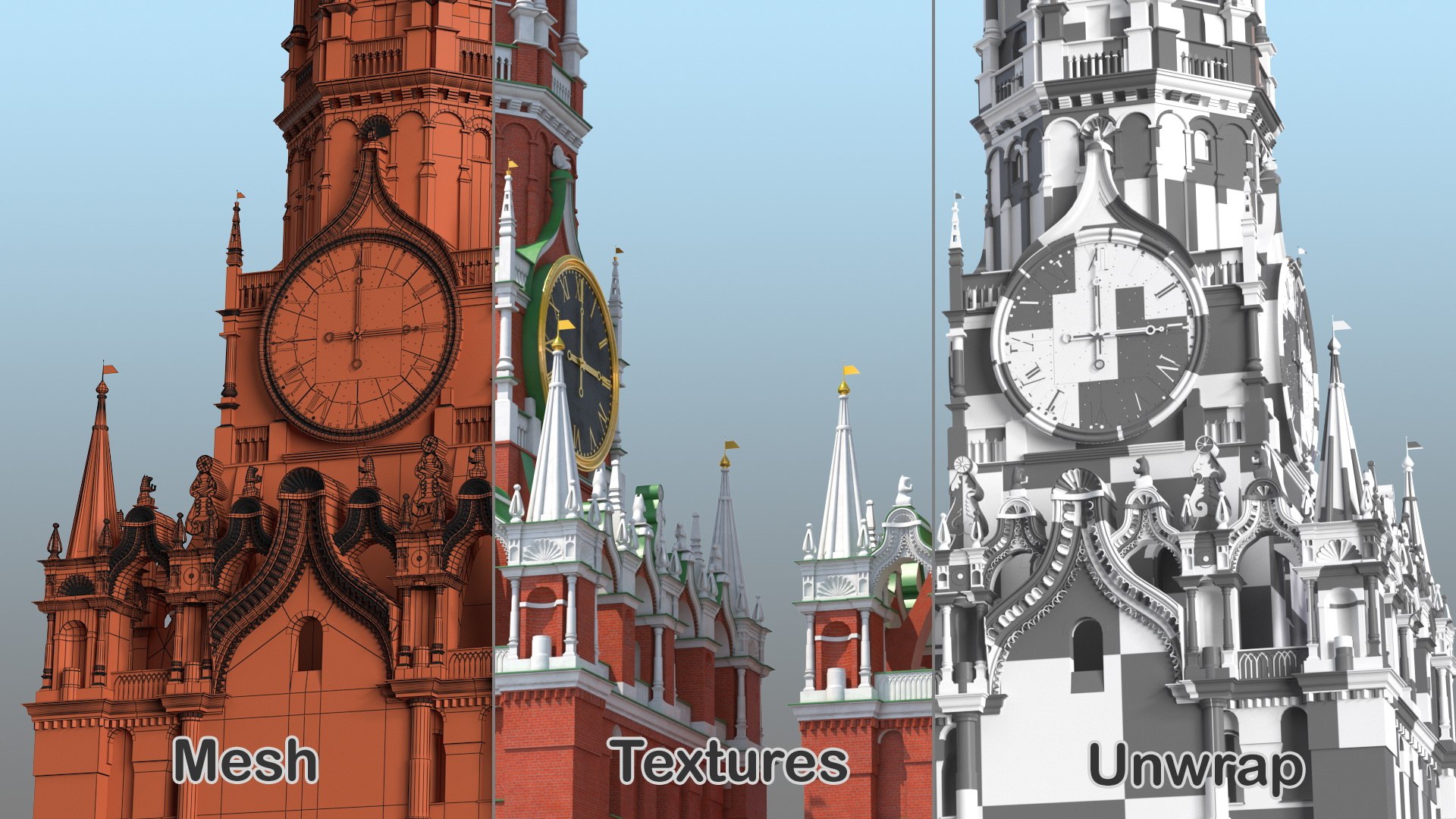 3D moscow kremlin spasskaya tower model - TurboSquid 1561124