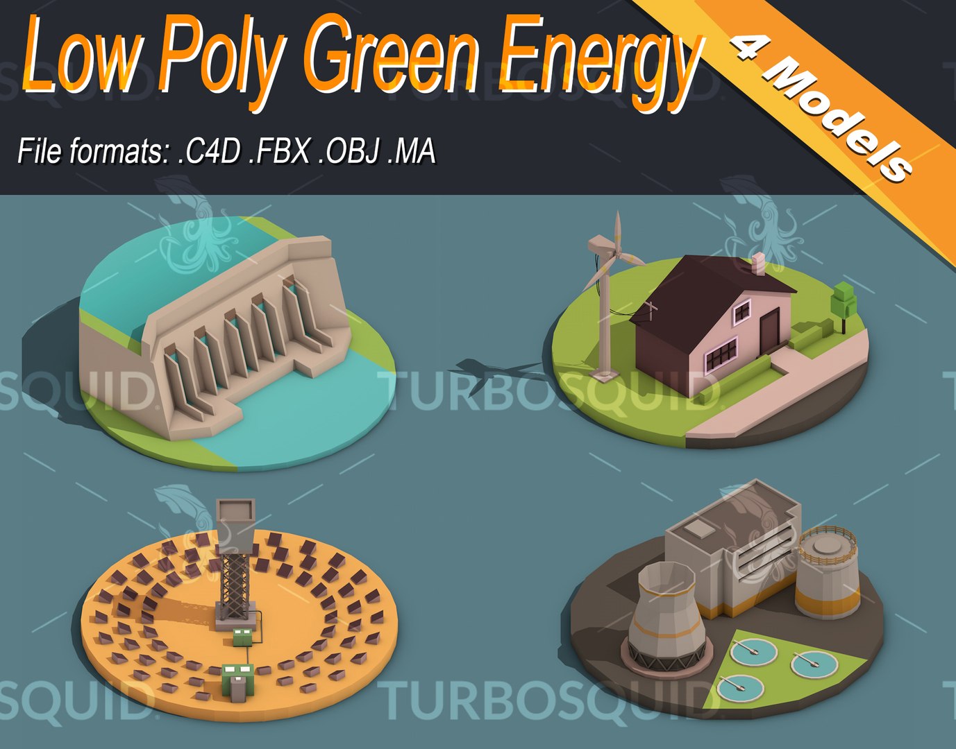 3D Low Poly Green Energy Isometric Low-poly - TurboSquid 1720036