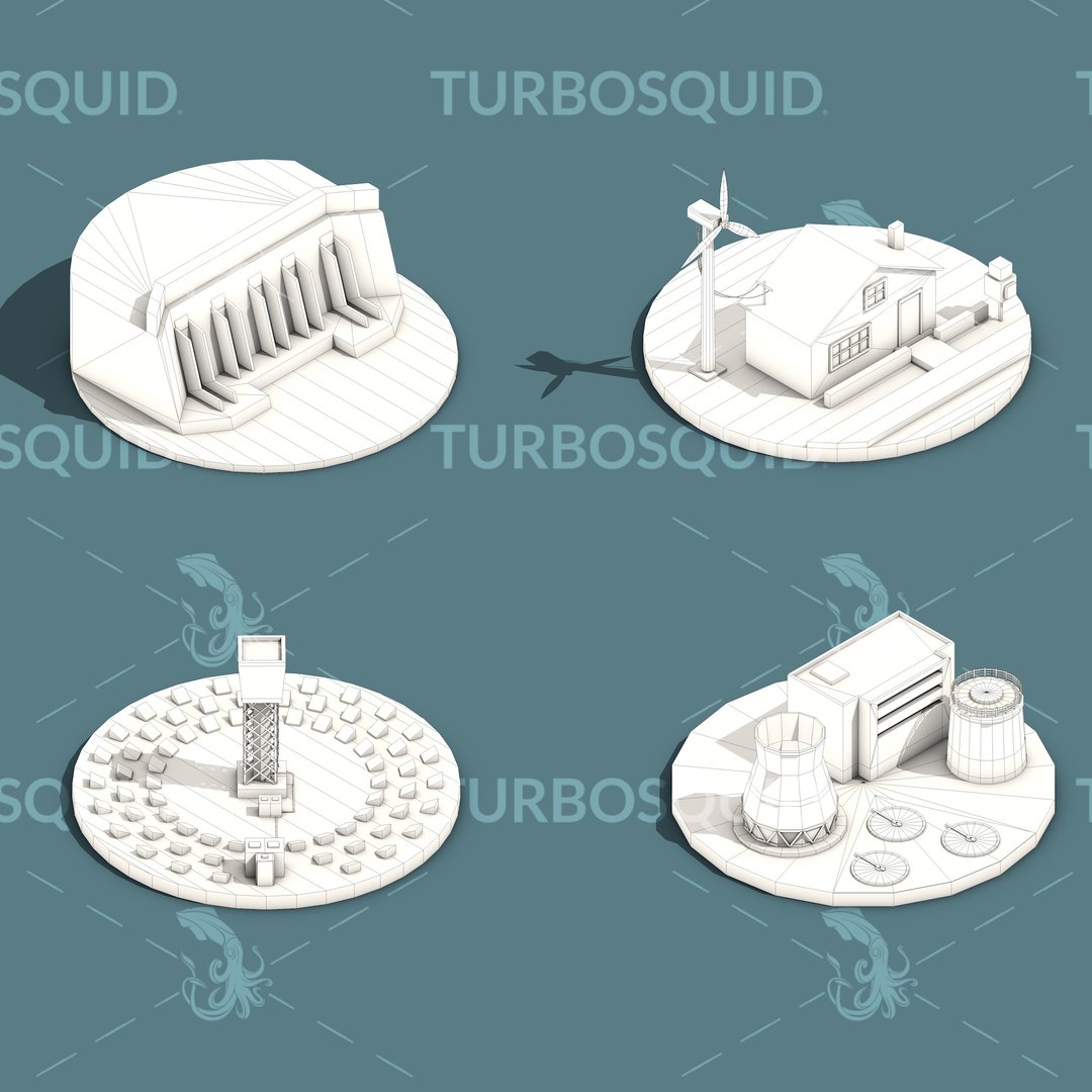 3D Low Poly Green Energy Isometric Low-poly - TurboSquid 1720036