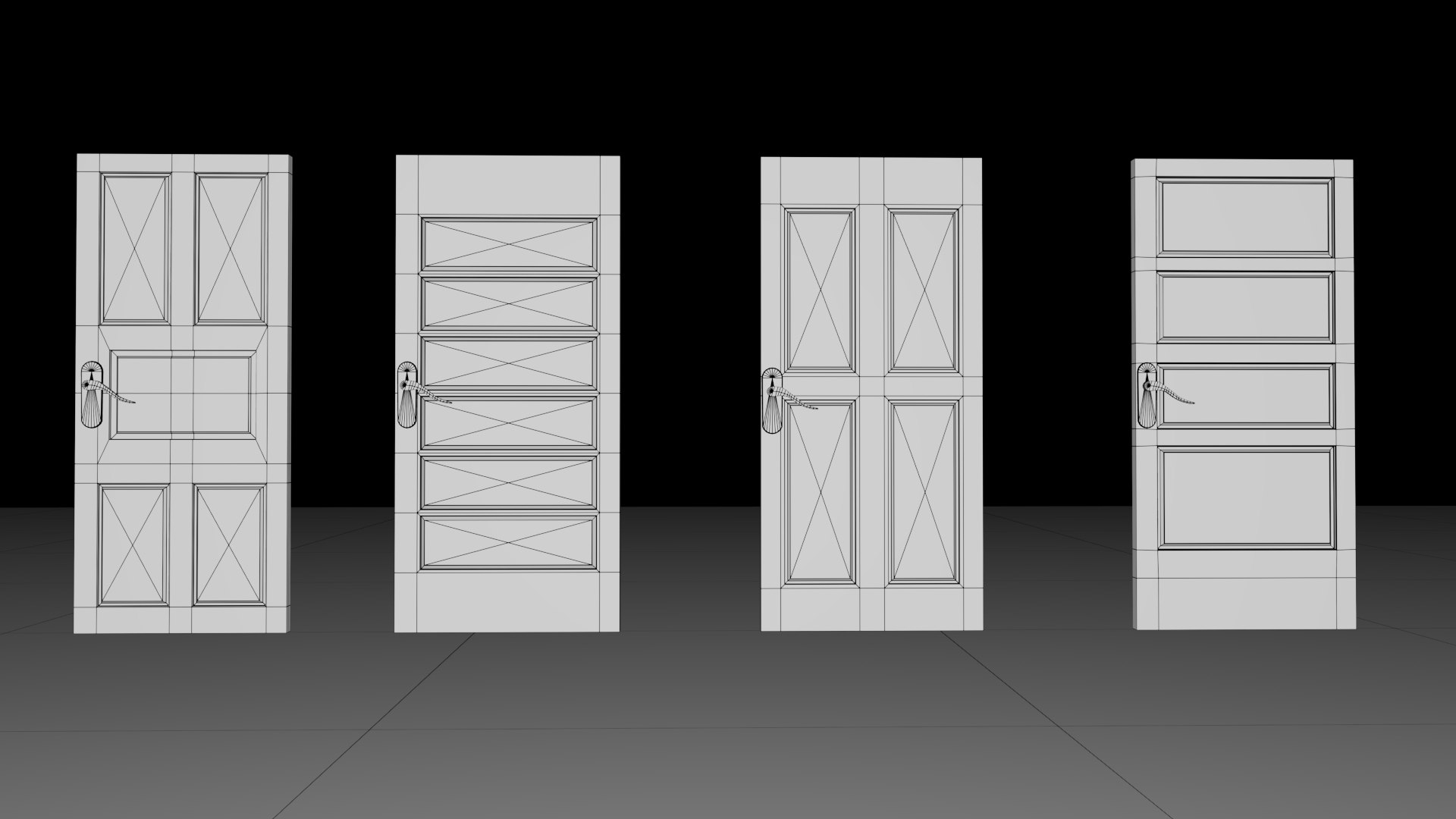 Door Pack 4 Door Low Poly Model - TurboSquid 1852312