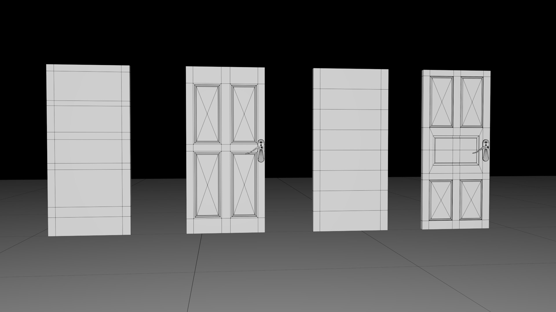 Door Pack 4 Door Low Poly Model - TurboSquid 1852312
