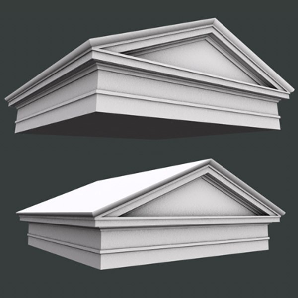 3d model of triangular roman tuscan pediment