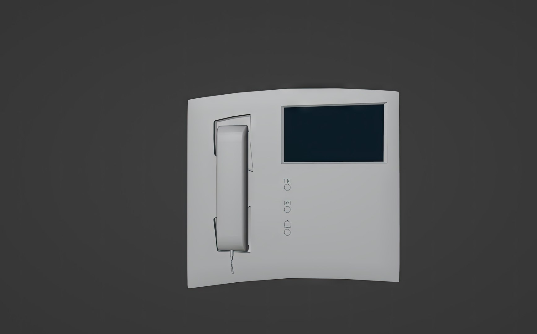 3D White Intercom With Screen - TurboSquid 2105821